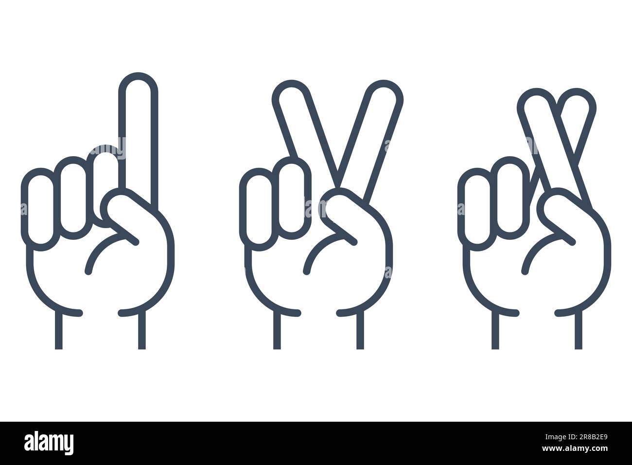 three hand gesture icons. flat vector illustration Stock Vector Image ...