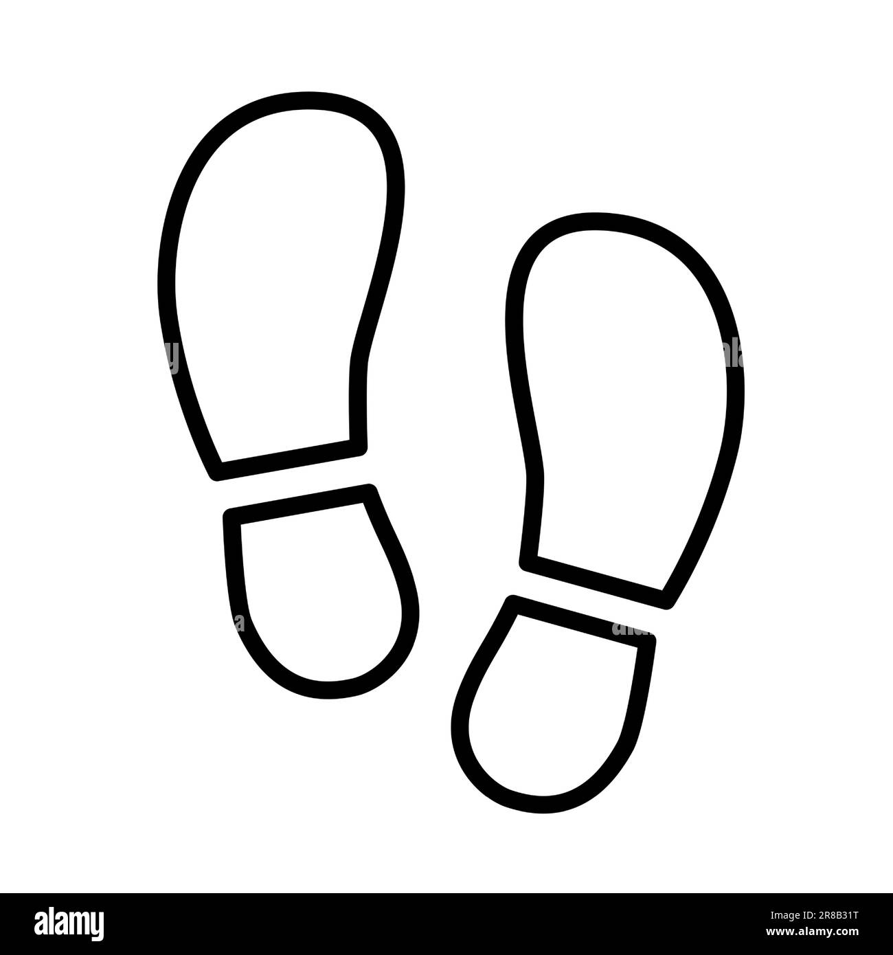 line shoeprint icon on white background isolated on white Stock Vector ...