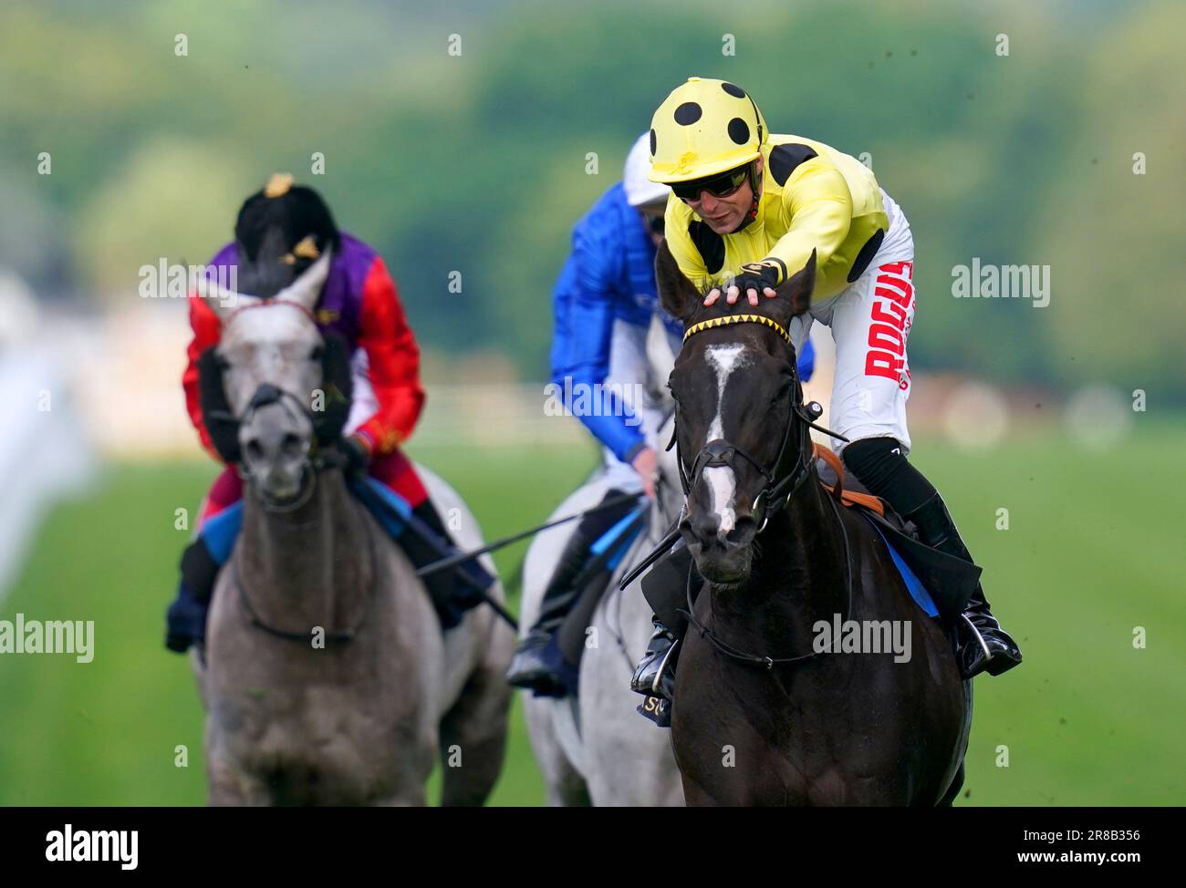 Jockey Jack Mitchell celebrates on Royal Champion after winning the ...