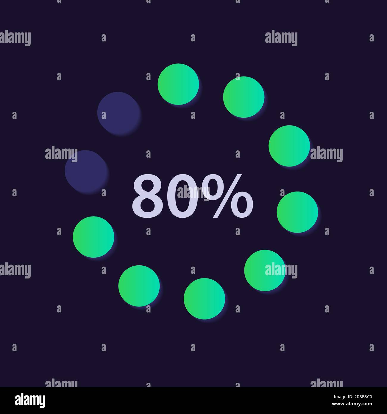 Circle gradient dot infographic chart design template for dark theme ...