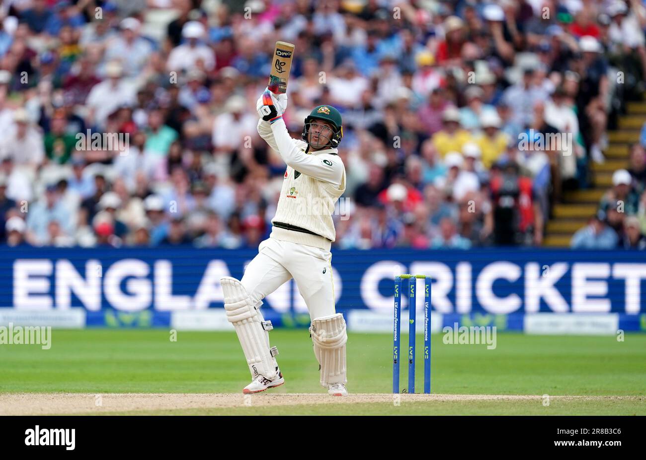 Australia's Alex Carey bats during day five of the first Ashes test ...