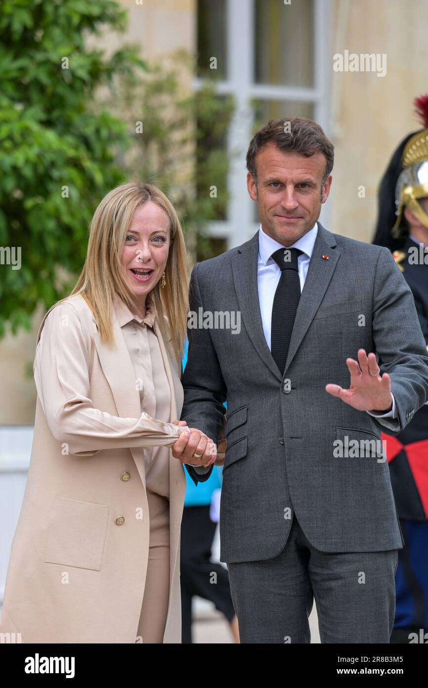 Paris, France. 20th June, 2023. French president Emmanuel Macron ...