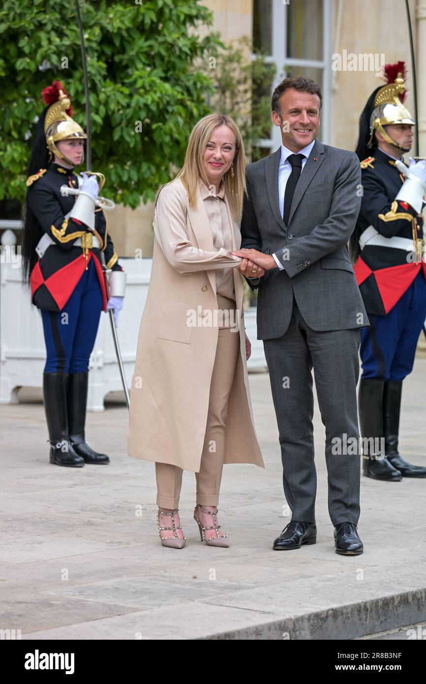 Paris, France. 20th June, 2023. French president Emmanuel Macron ...