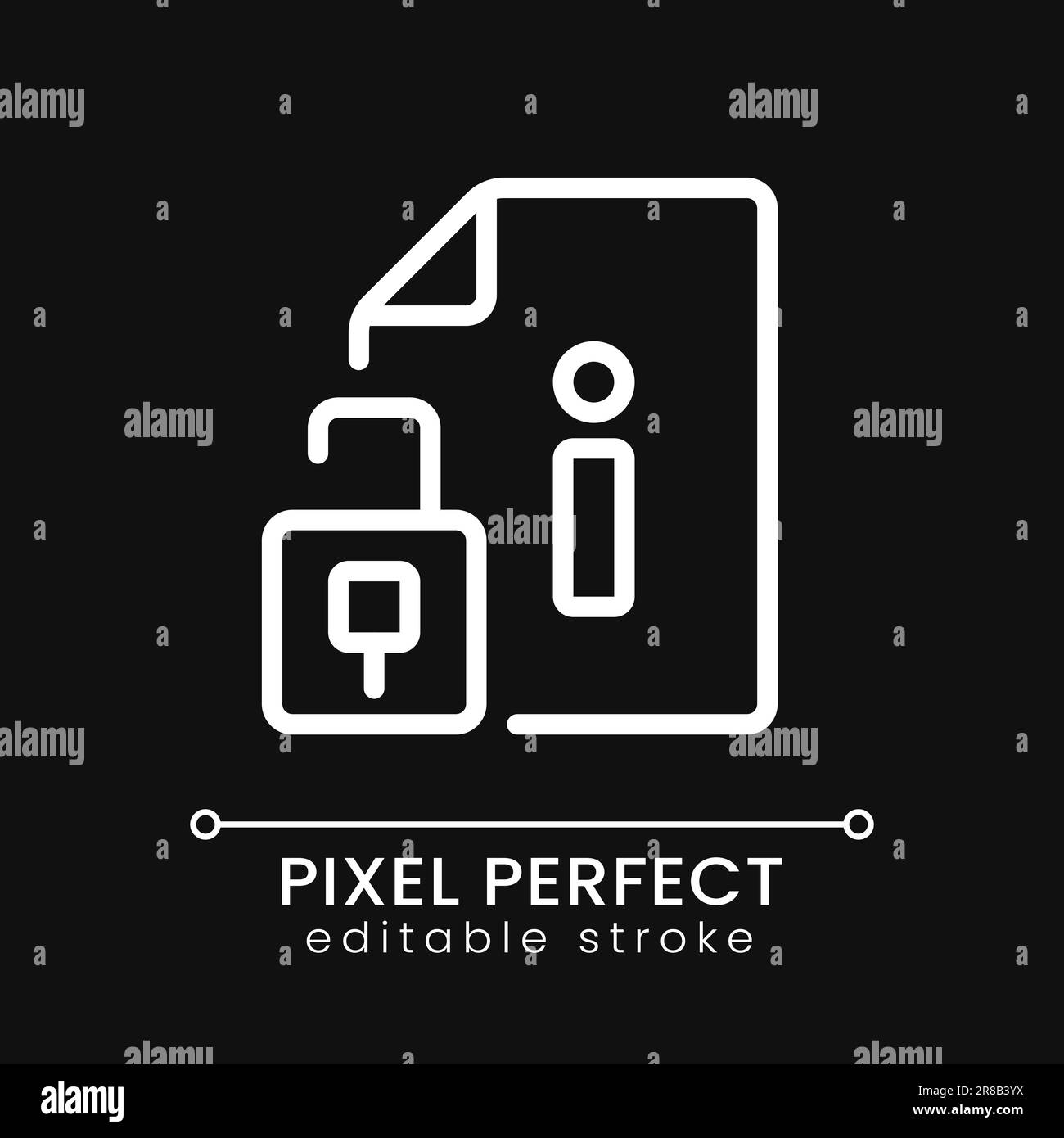 Access to information pixel perfect white linear icon for dark theme ...