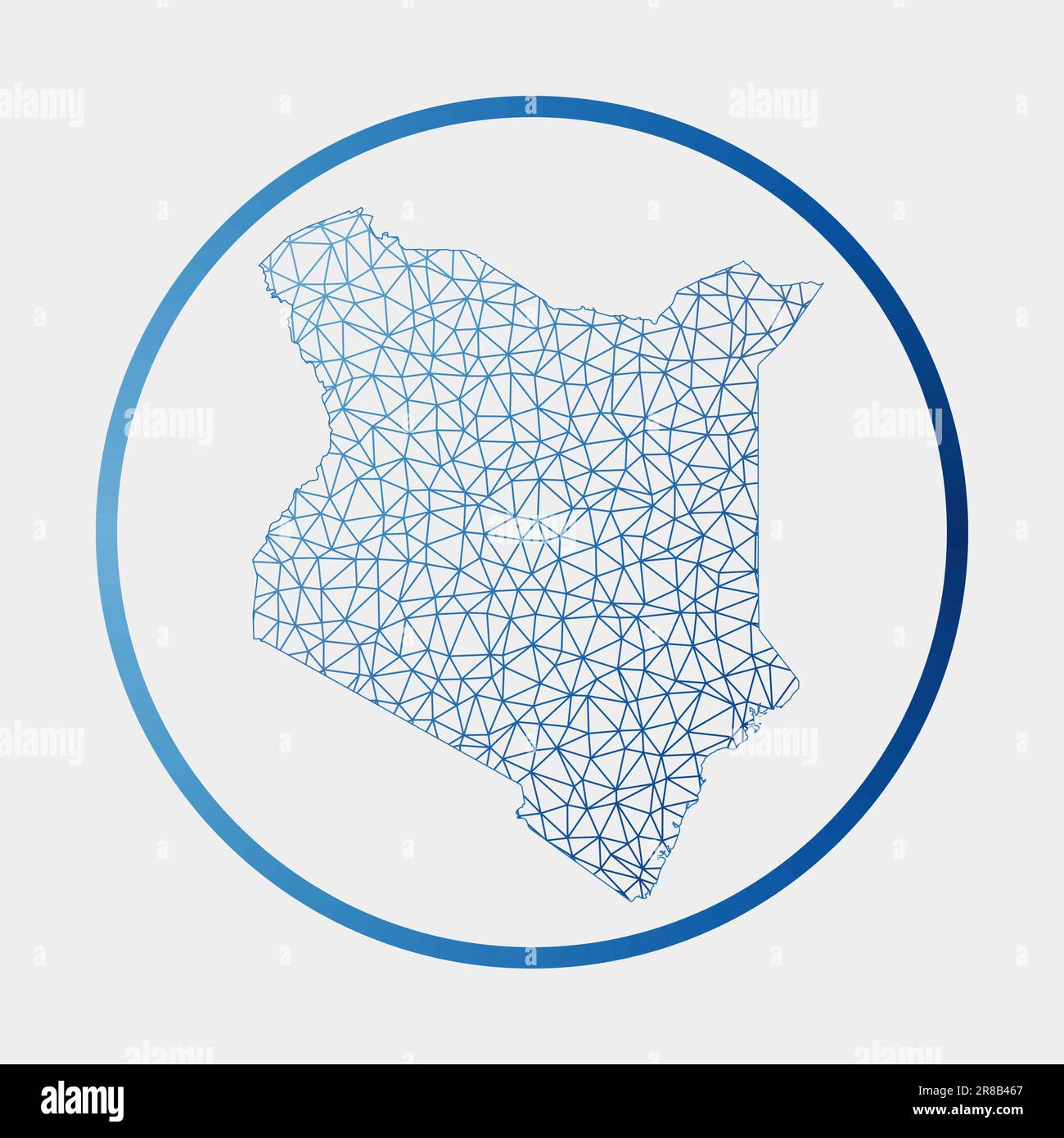 Kenya icon. Network map of the country. Round Kenya sign with gradient ...