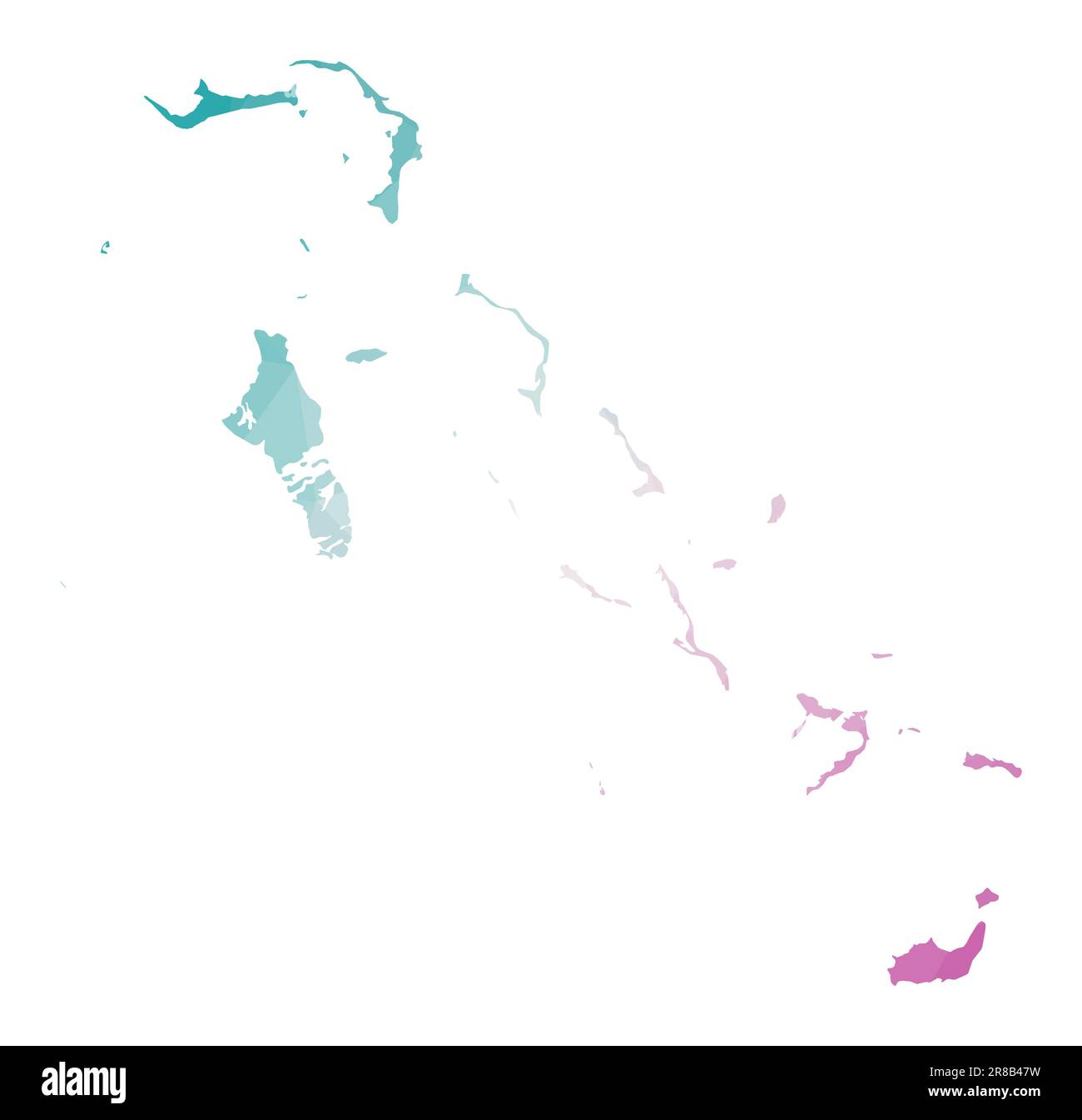 Polygonal map of Bahamas. Geometric illustration of the country in ...