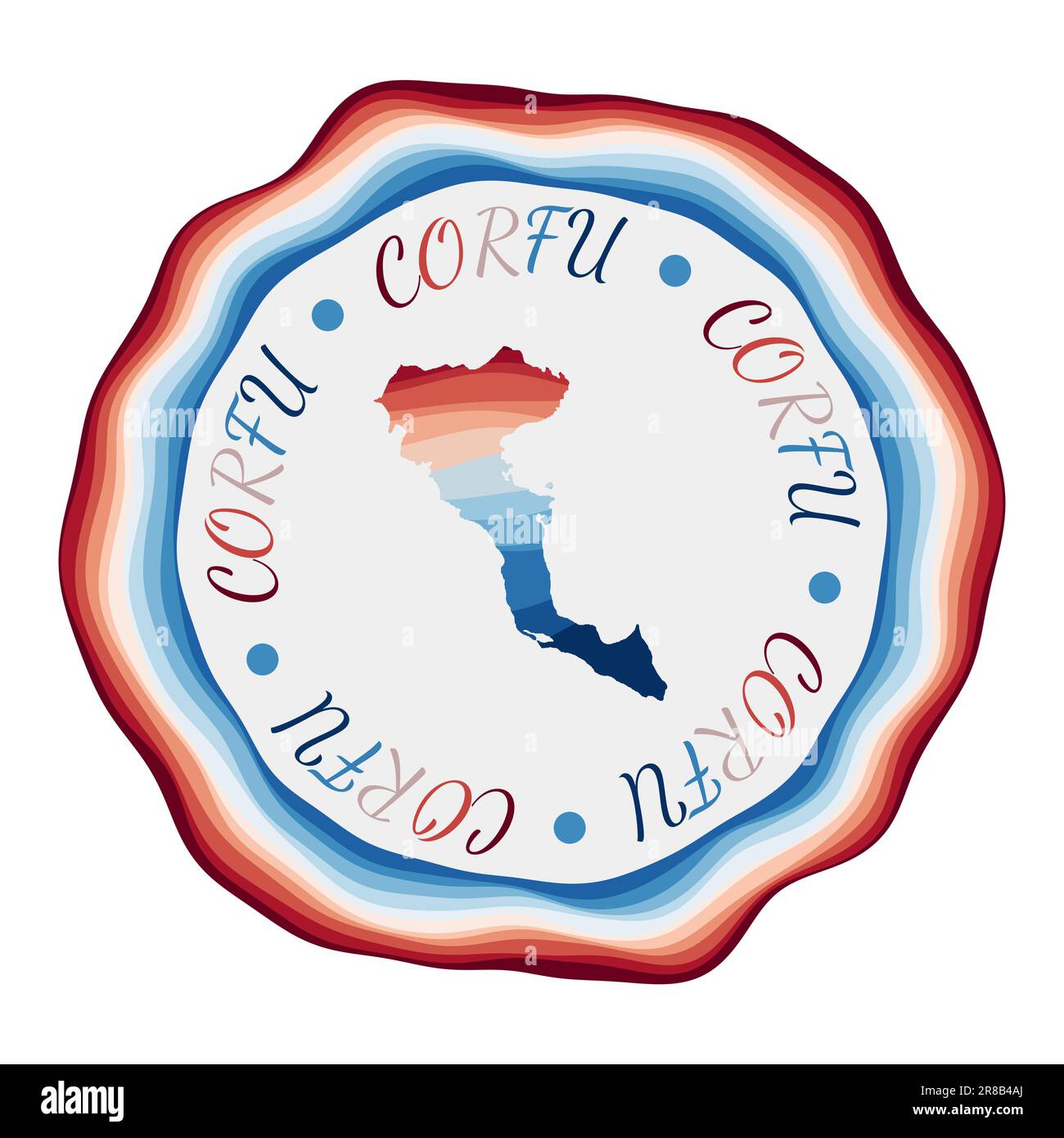 Corfu stamp vector vectors hi-res stock photography and images - Alamy