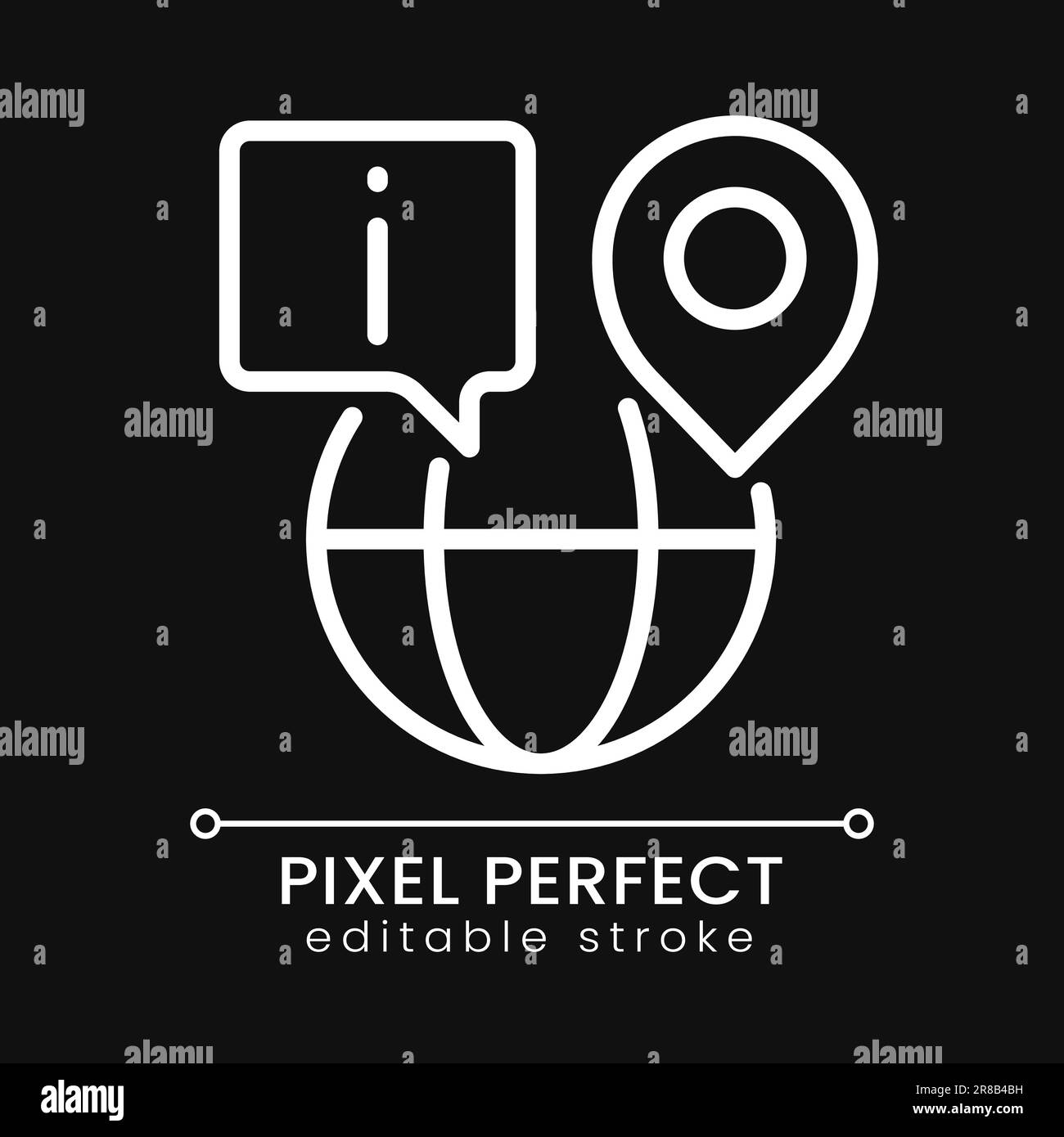 Tour guide pixel perfect white linear icon for dark theme Stock Vector ...