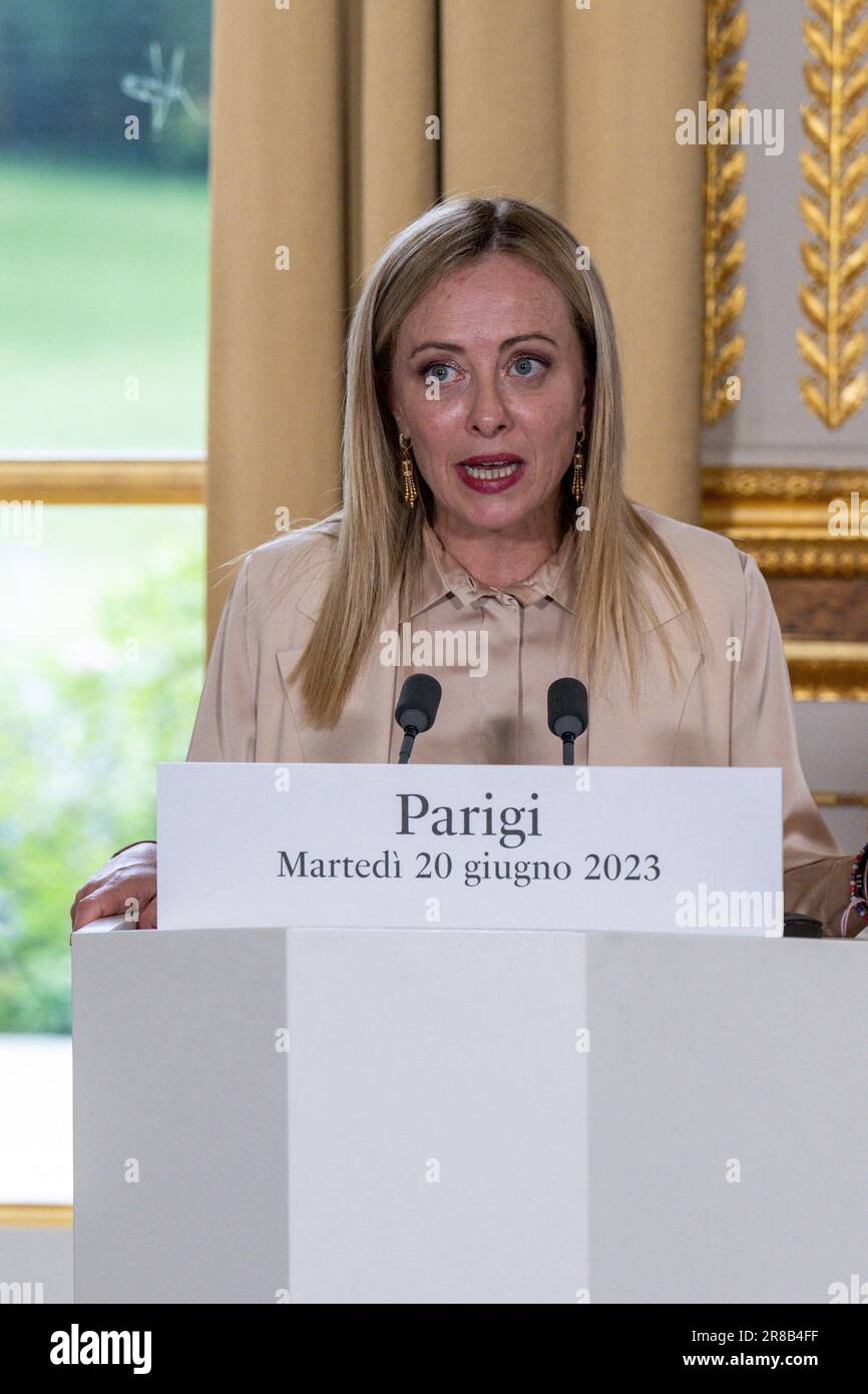 Paris, France. 20th June, 2023. French president Emmanuel Macron ...