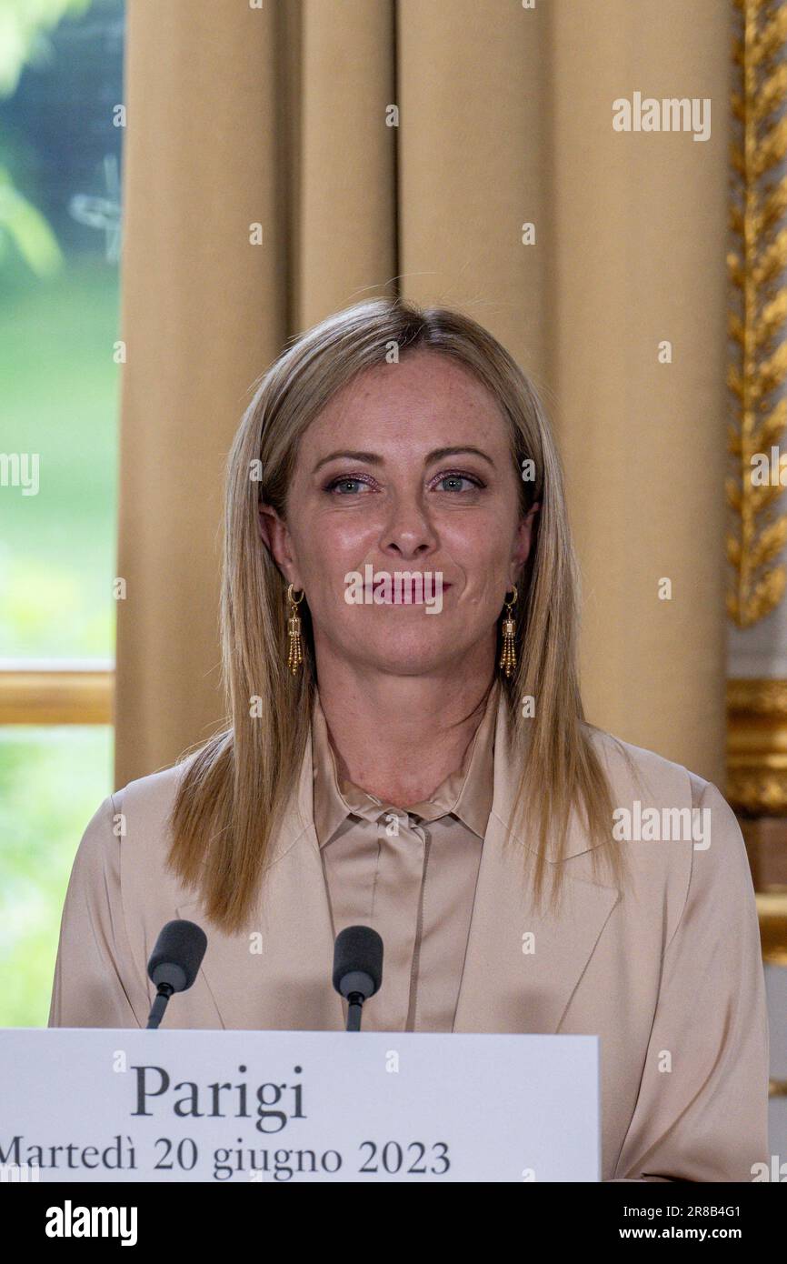 Paris, France. 20th June, 2023. French president Emmanuel Macron ...