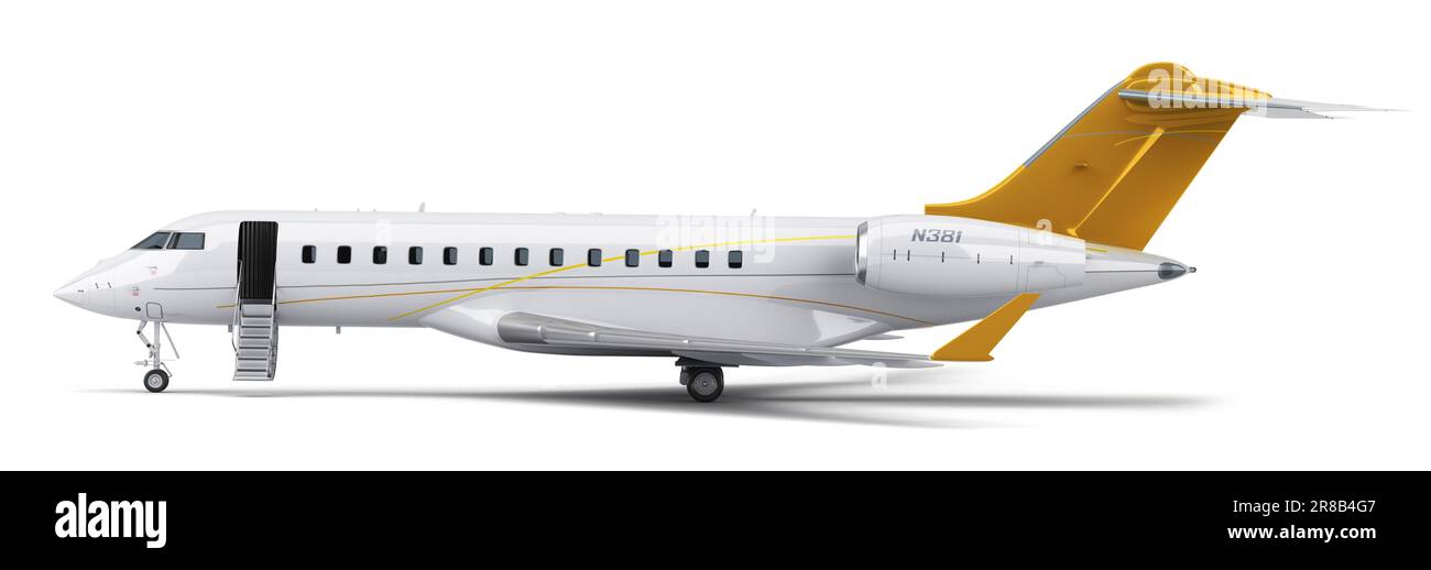new passenger plane with open doors left side view travel concept 3d ...