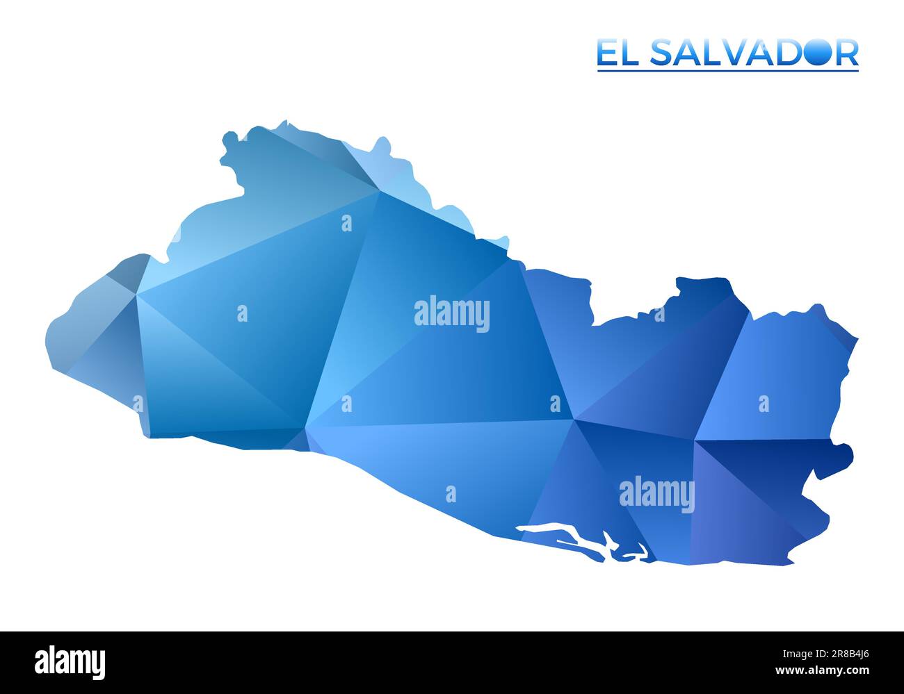 Vector polygonal Republic of El Salvador map. Vibrant geometric country ...
