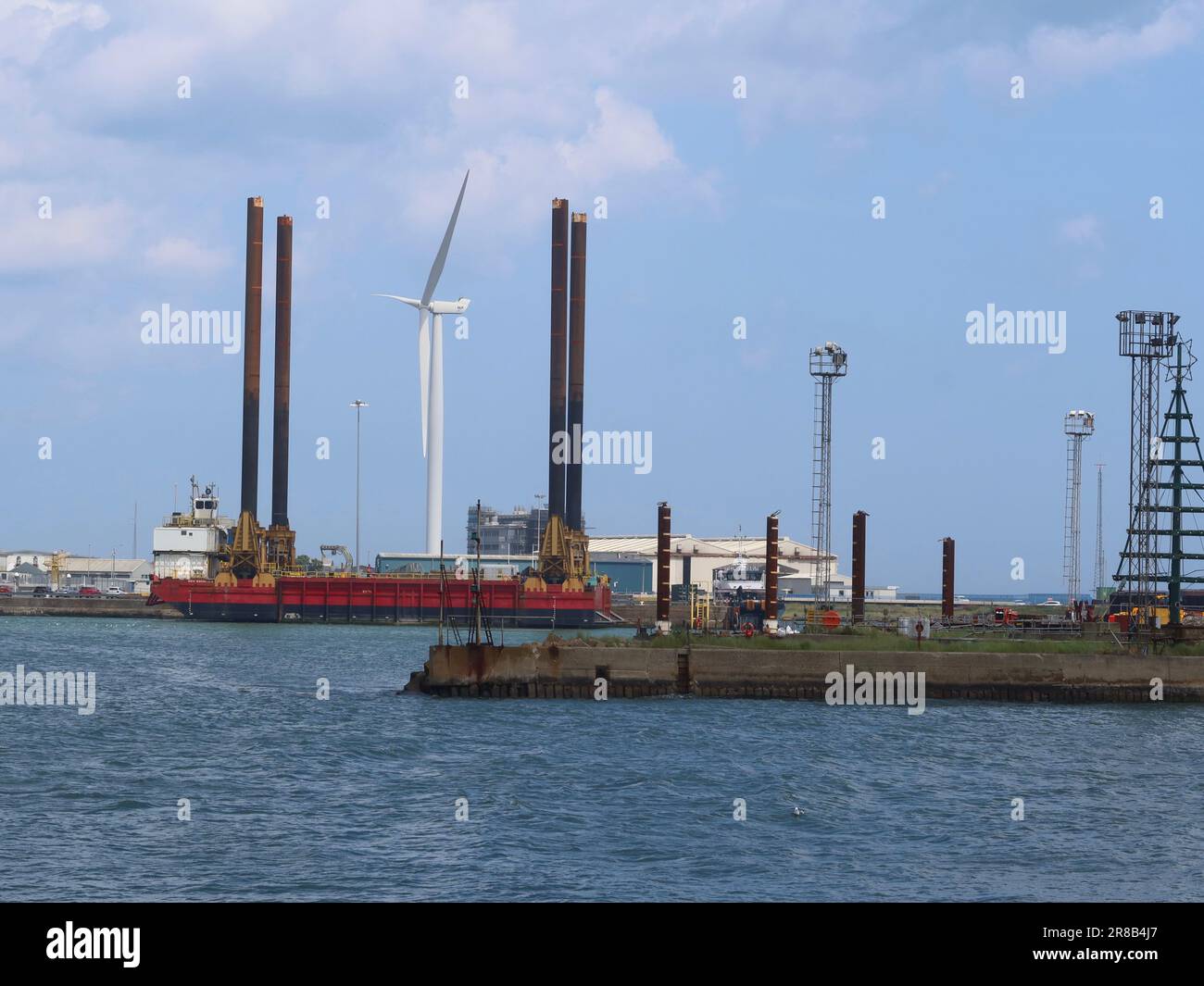 Lowestoft, Suffolk - 19 June 2023 : Harbour entrance and construction ...