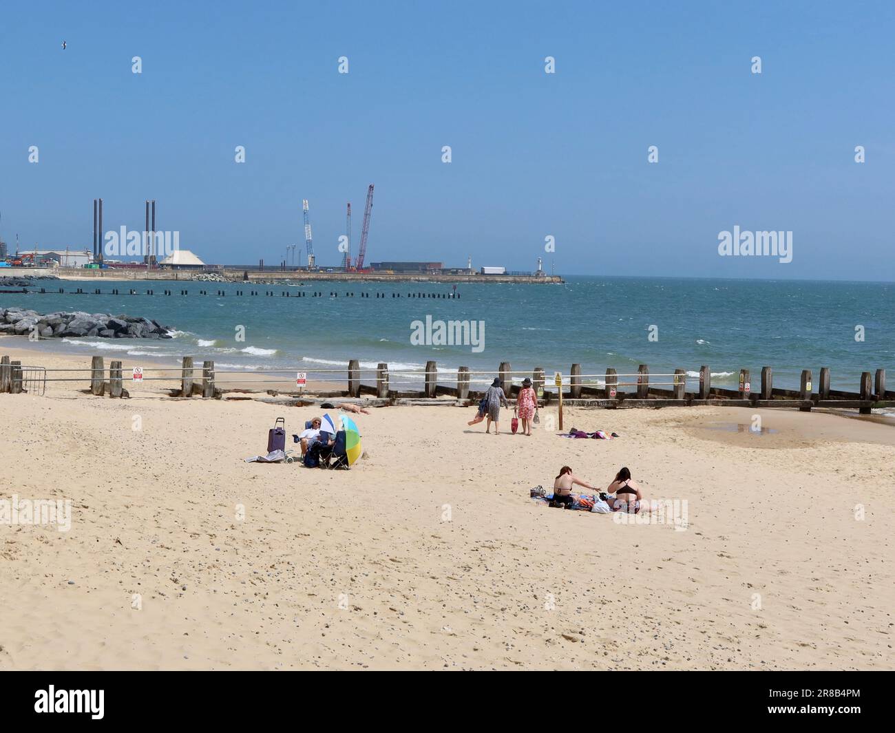 Lowestoft, Suffolk - 19 June 2023 : People enjoying the prom and sandy ...