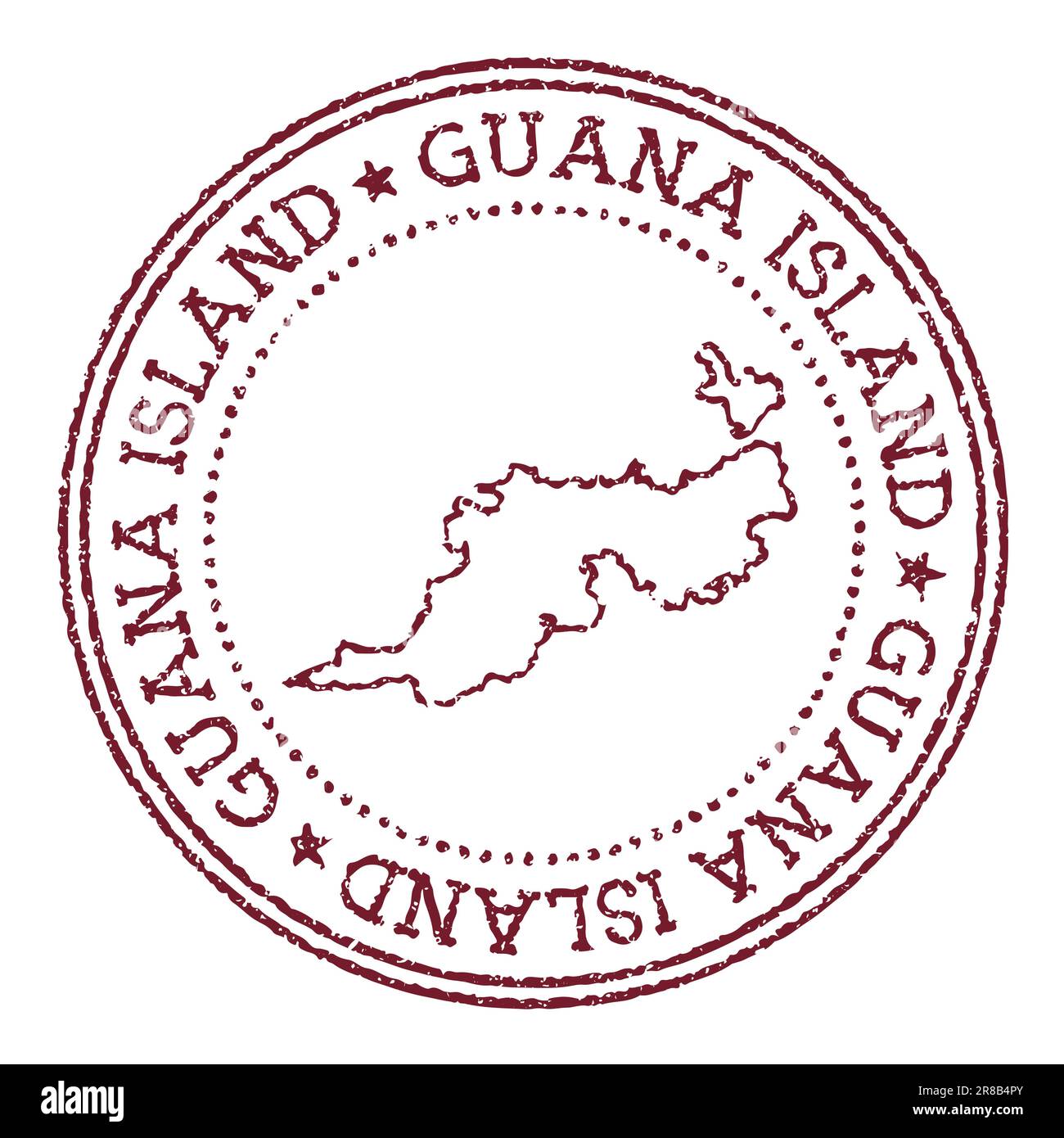 Guam Island round rubber stamp with island map. Vintage red passport ...