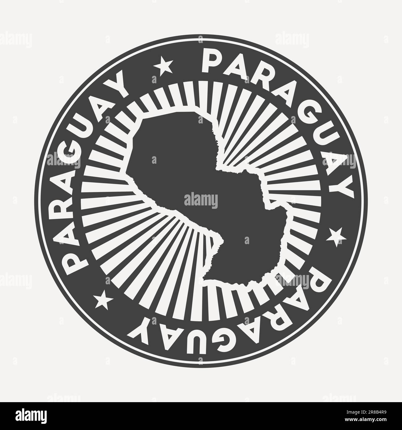 Paraguay round logo. Vintage travel badge with the circular name and ...
