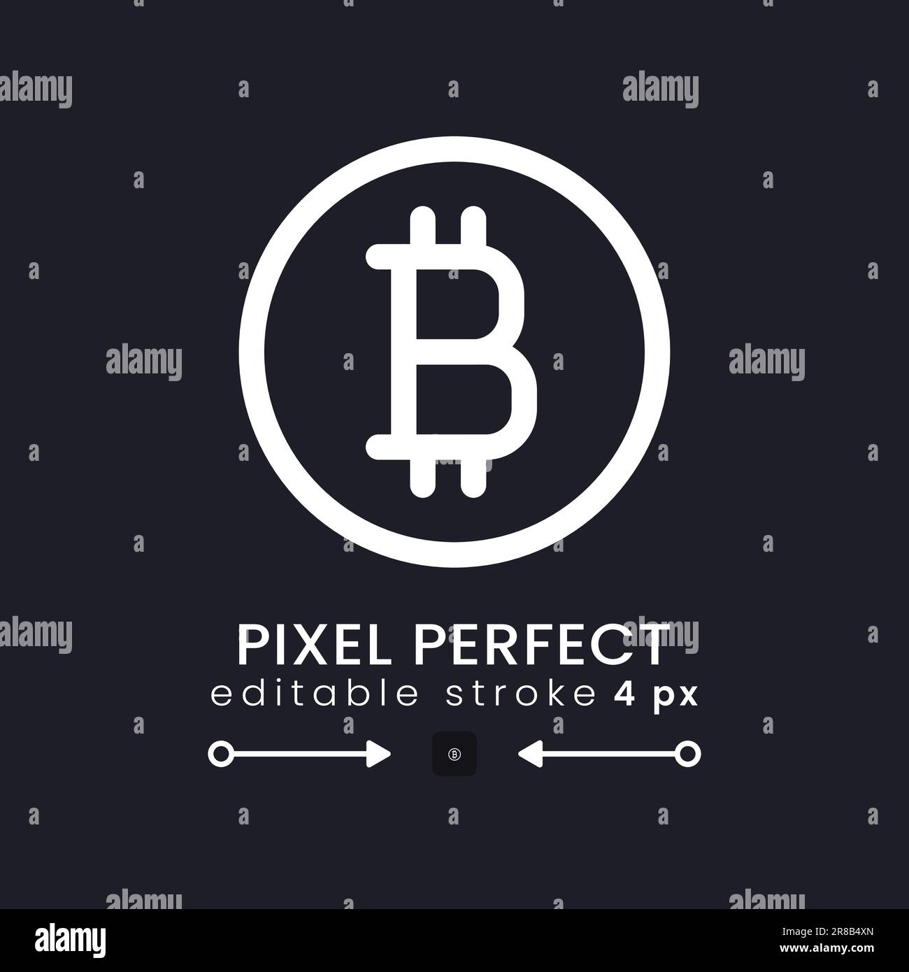 Bitcoin white linear desktop icon on black Stock Vector Image & Art - Alamy