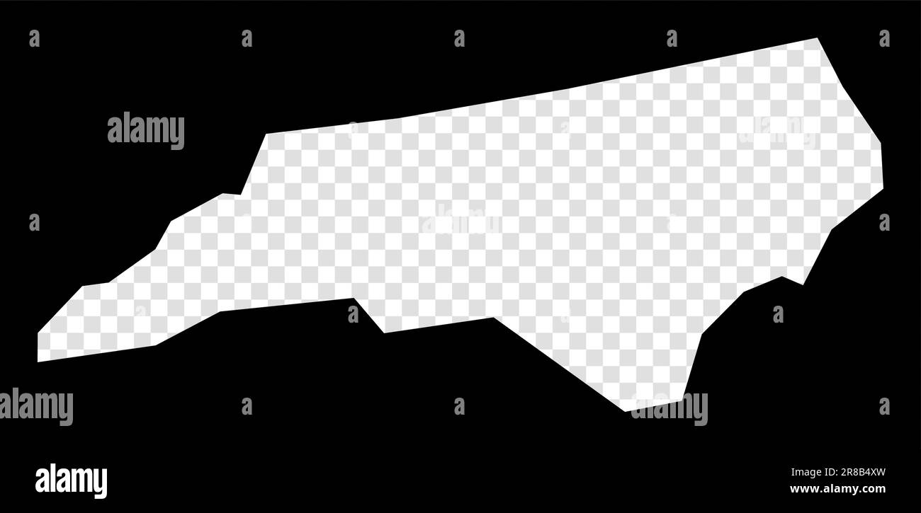 Stencil map of North Carolina. Simple and minimal transparent map of ...