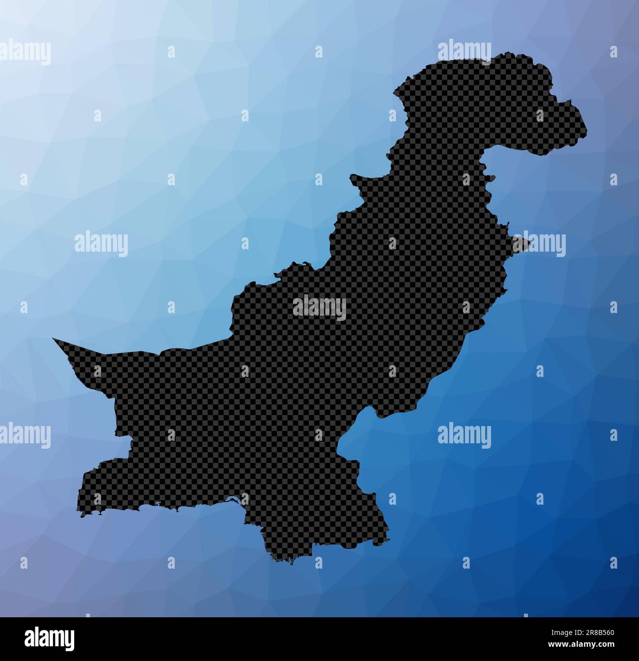 Pakistan geometric map. Stencil shape of Pakistan in low poly style ...