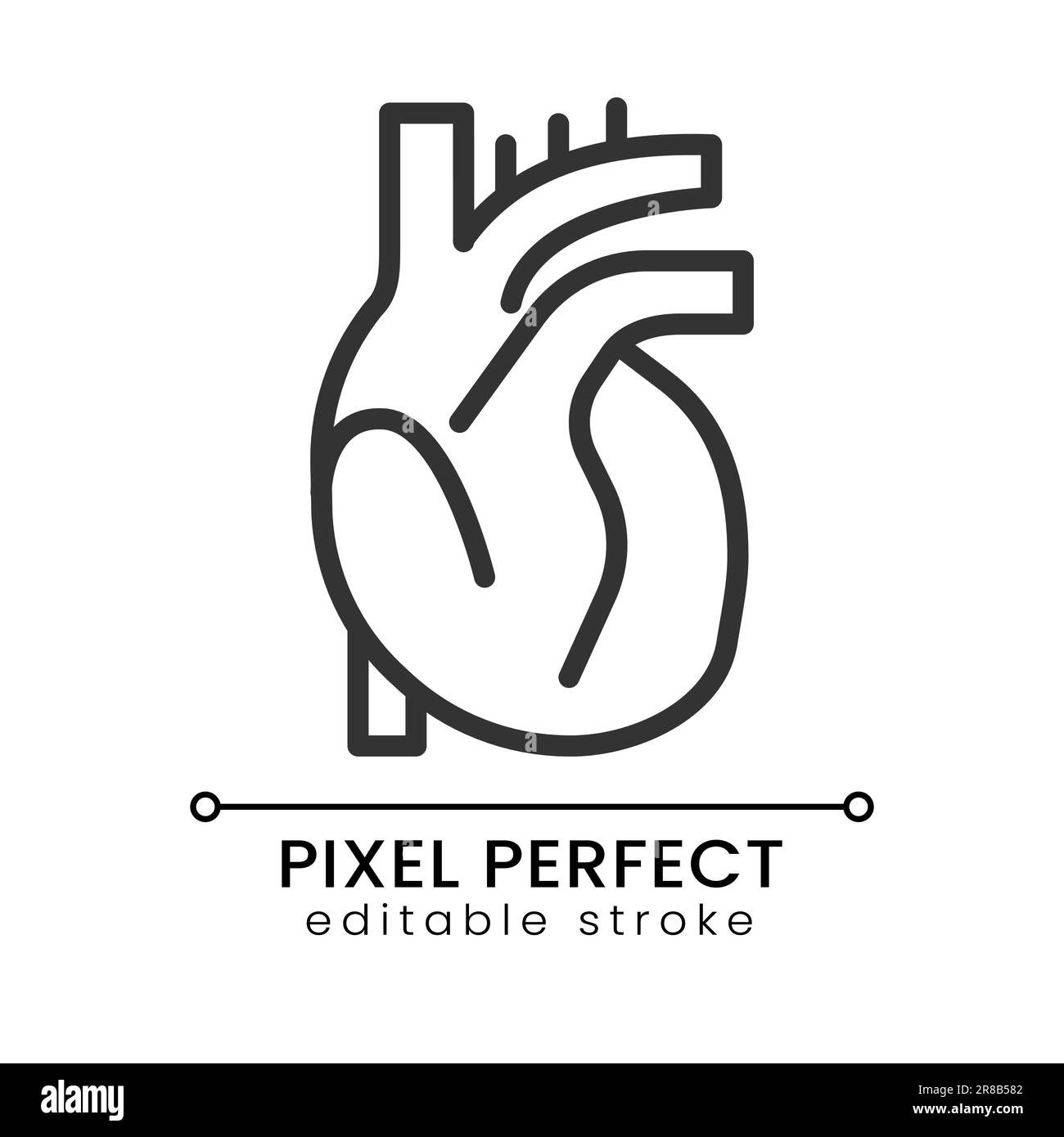 Heart pixel perfect linear icon Stock Vector Image & Art - Alamy
