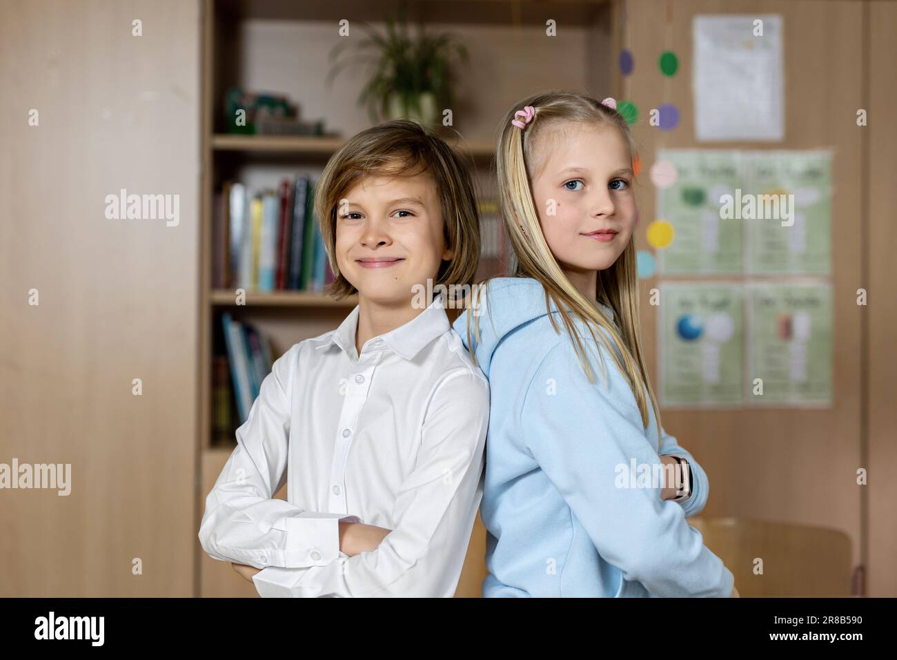Two siblings study classroom hi-res stock photography and images - Alamy