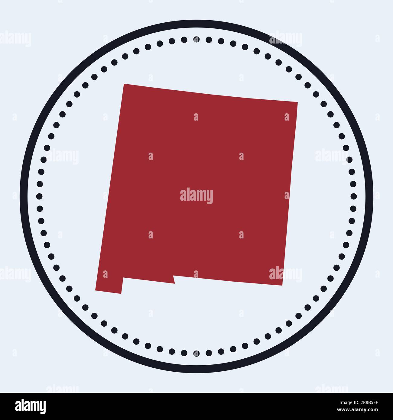 New Mexico round stamp. Round logo with US state map and title. Stylish ...