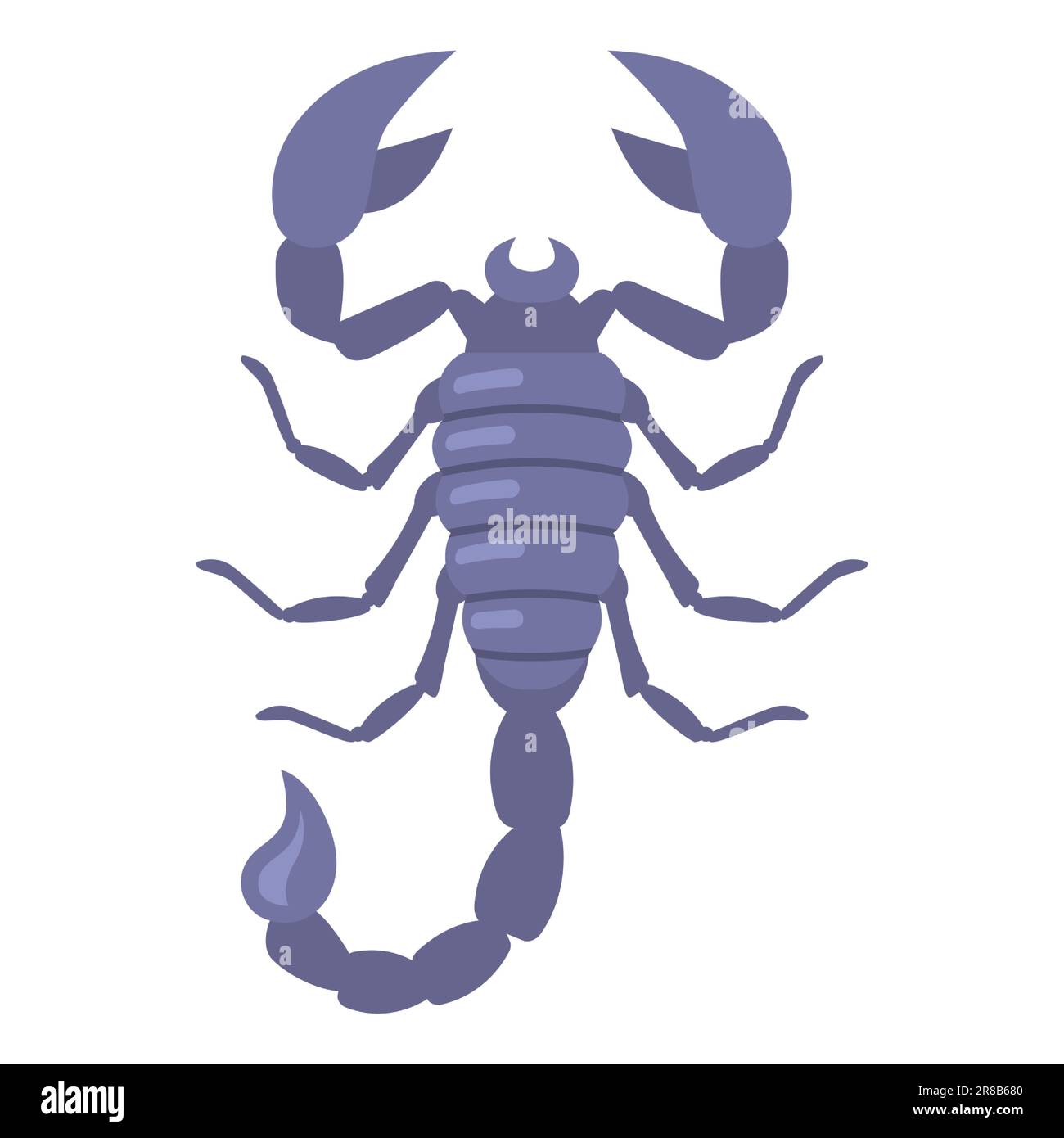 gray scorpion with large claws on a white background. flat vector ...