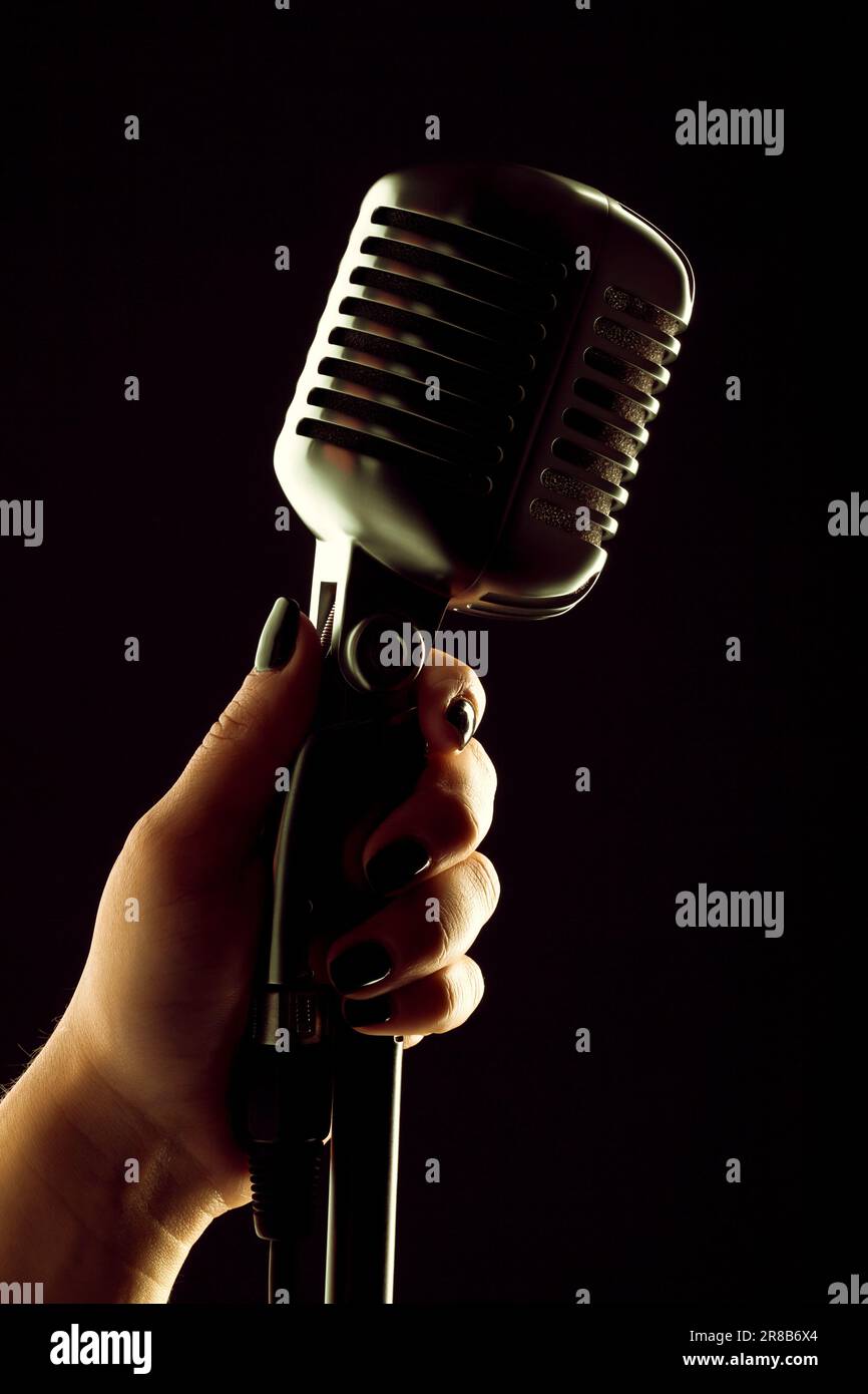 audio microphone retro style Stock Photo - Alamy