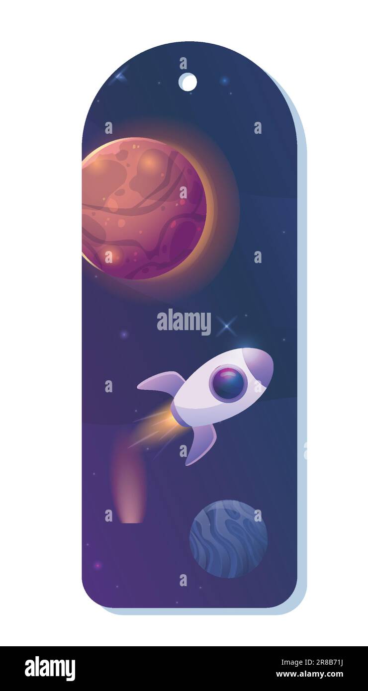 Space bookmark with rocket ship concept Stock Vector Image & Art - Alamy