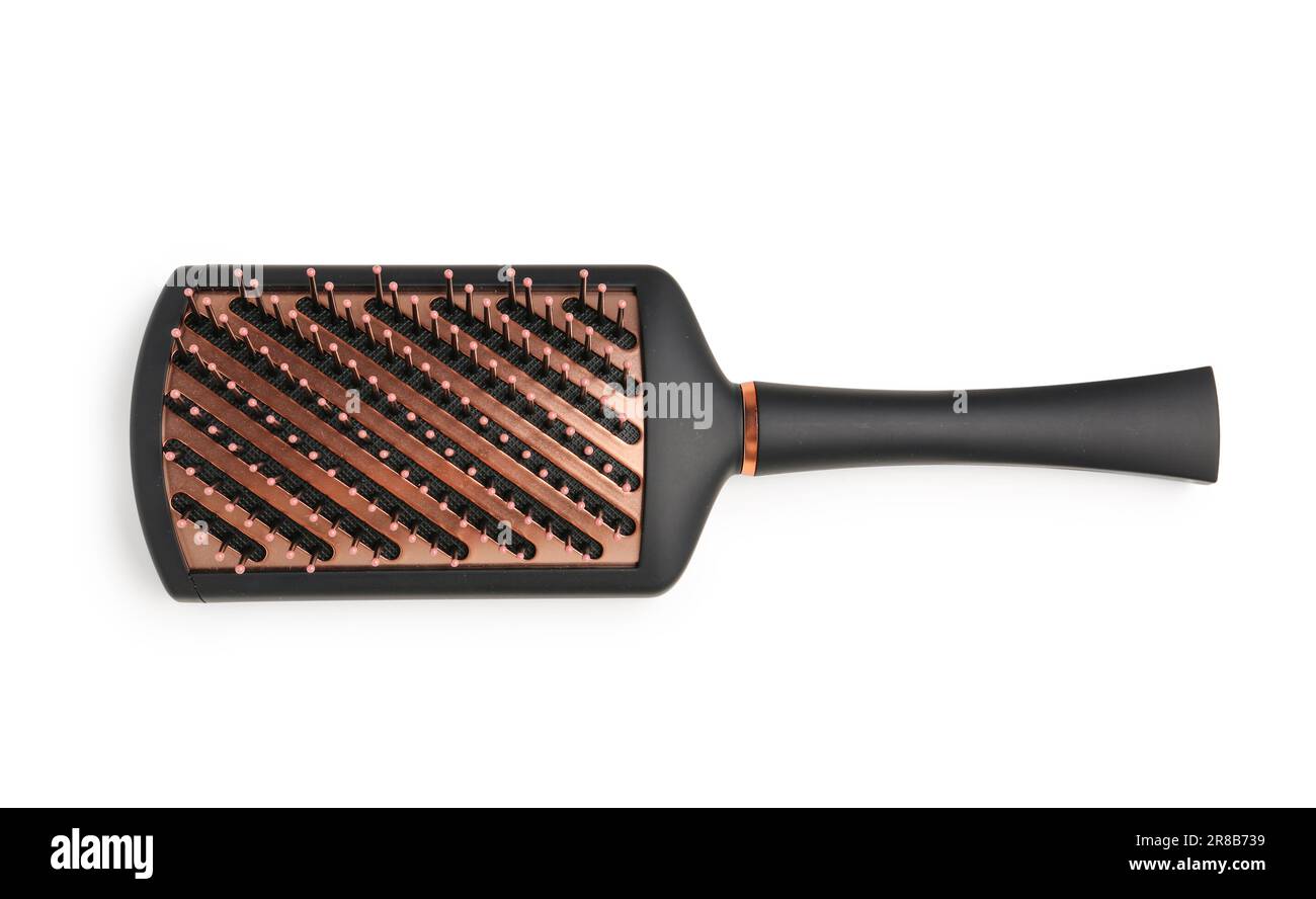Hair brush on white background Stock Photo - Alamy