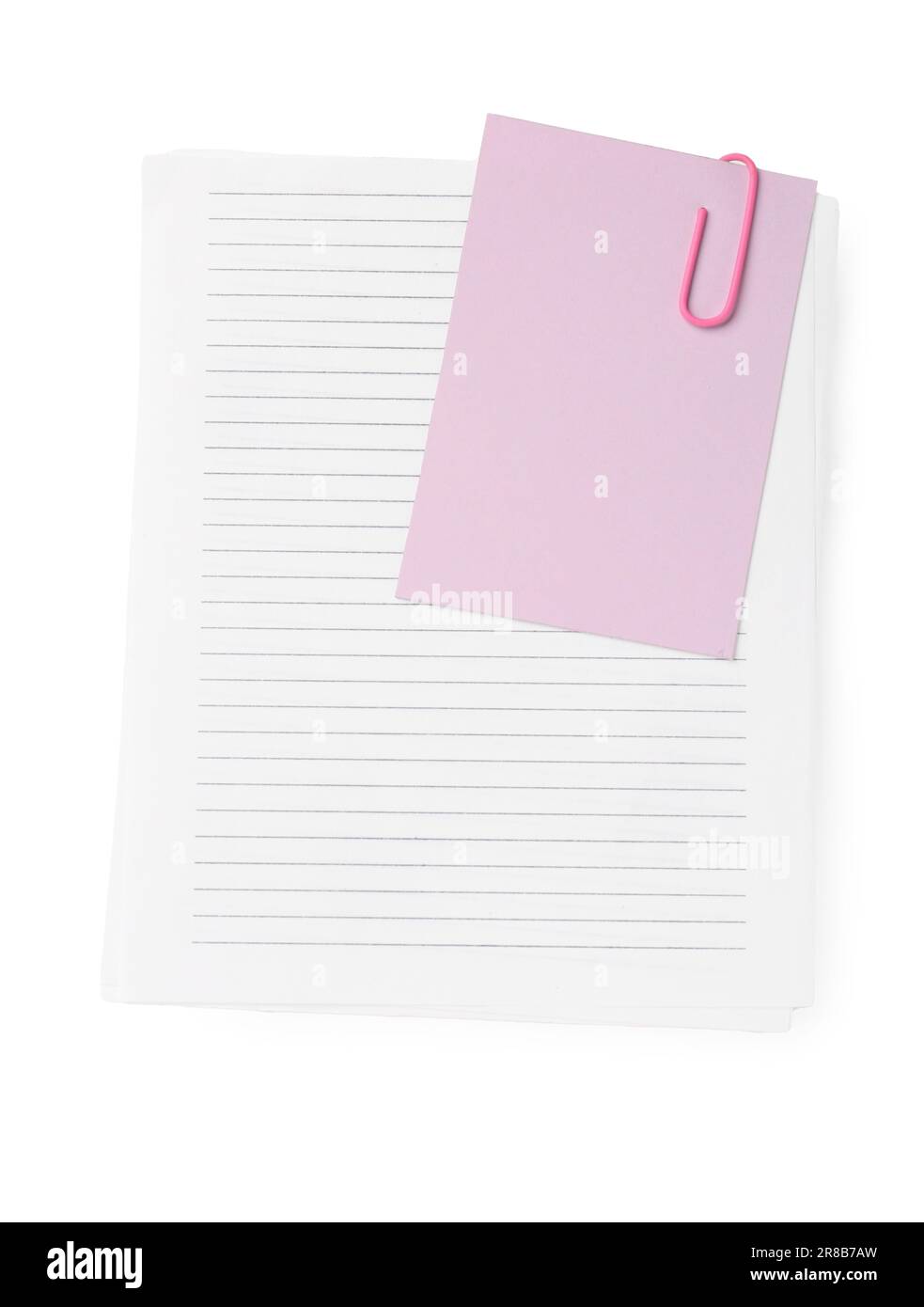 Paper sheet and sticky note on white background Stock Photo - Alamy