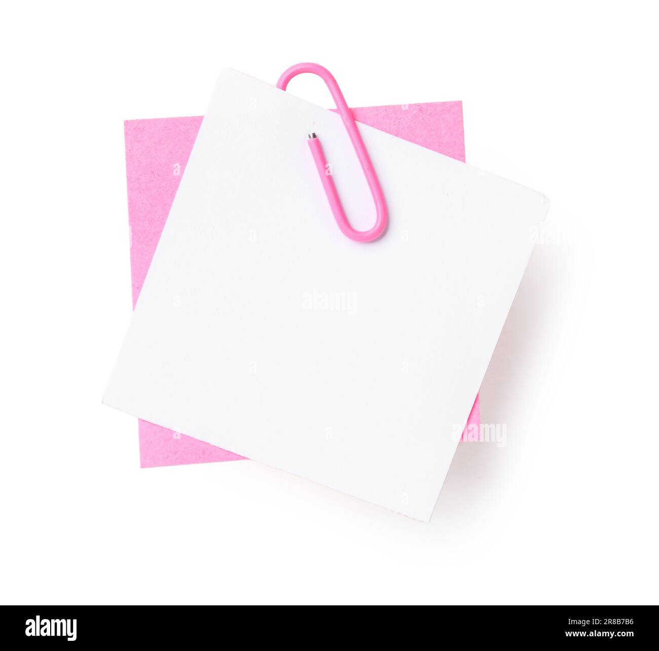 Colorful sticky notes with paper clip on white background Stock Photo ...