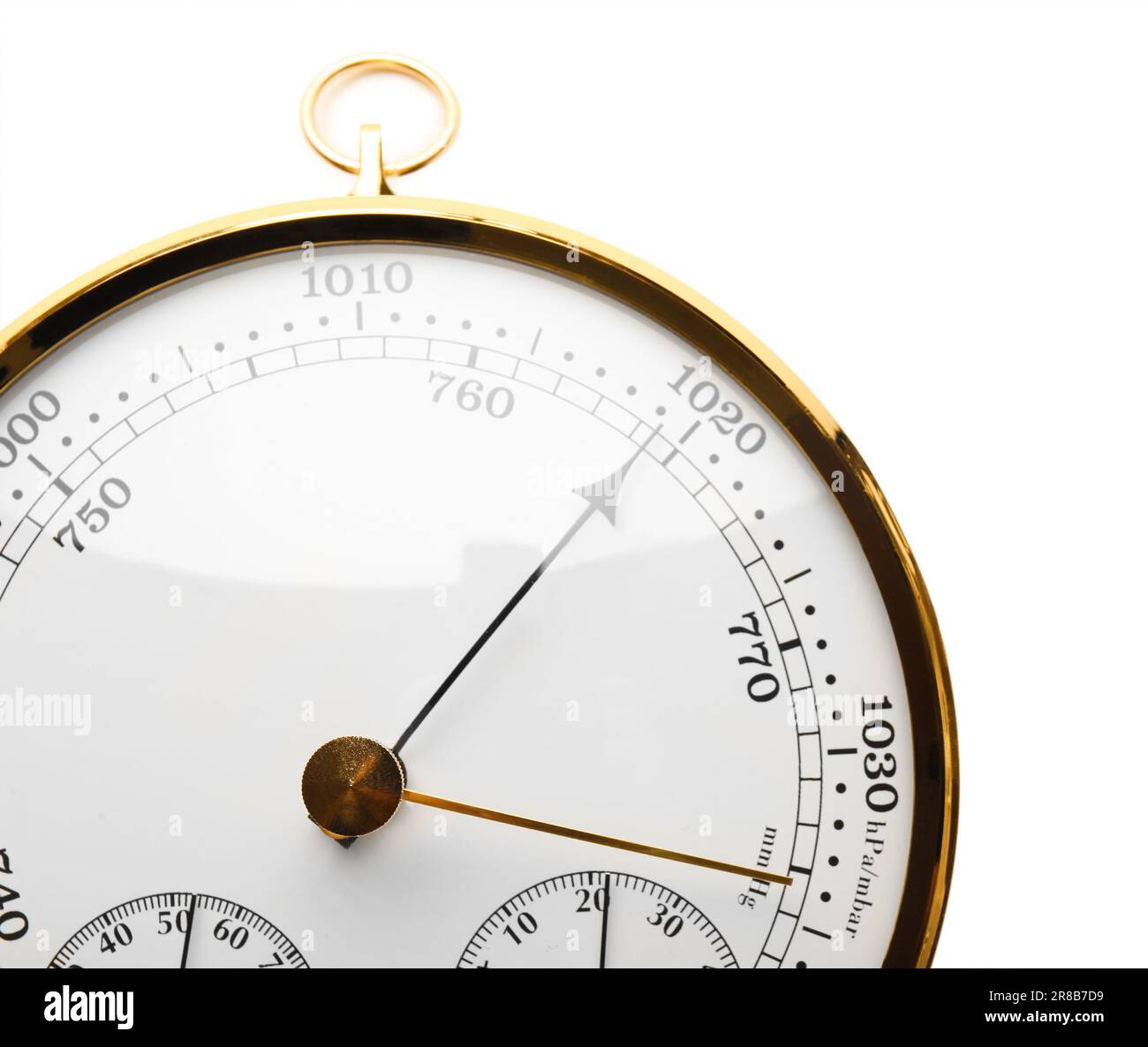 Aneroid barometer isolated on white background Stock Photo - Alamy