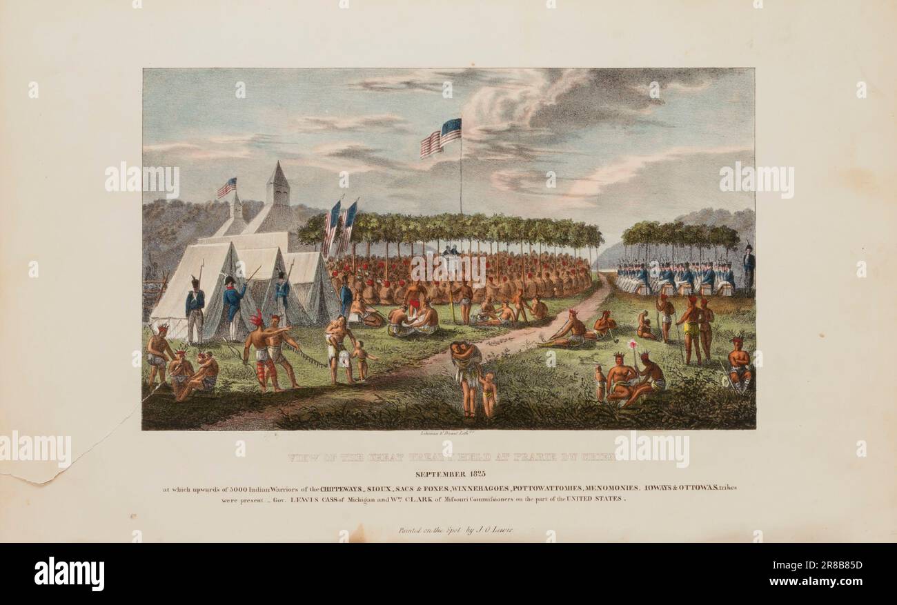 View of the Great Treaty Held at Prairie Du Chien, September 1825, from ...