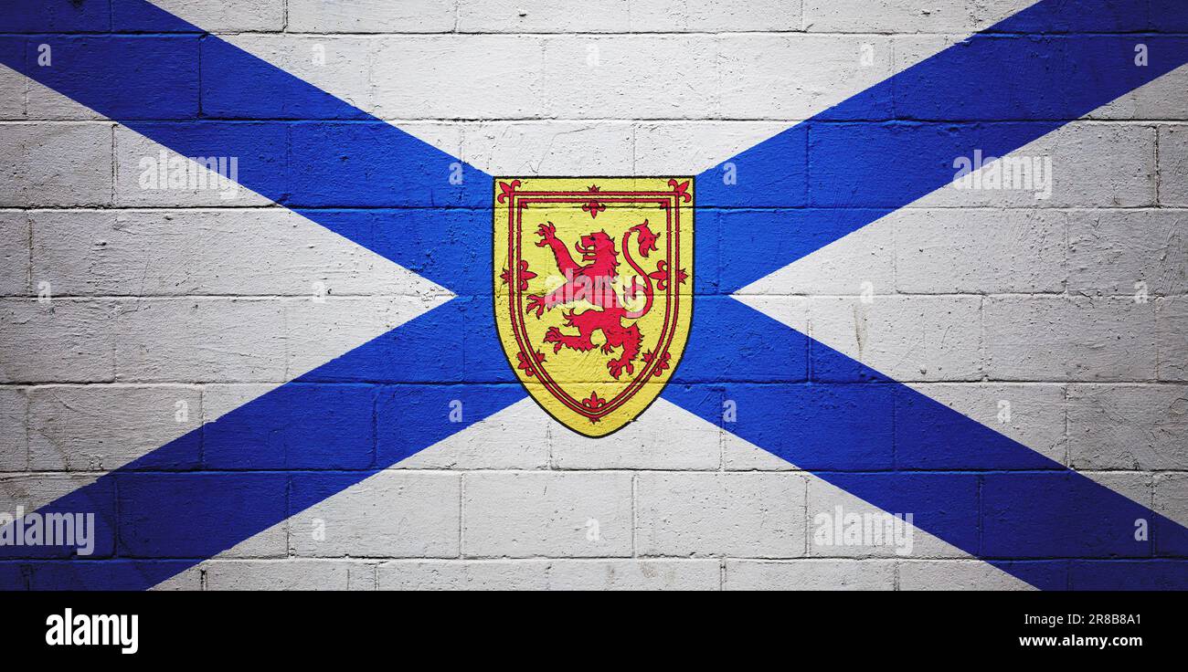 Flag of Nova Scotia painted on a cinder block wall Stock Photo - Alamy