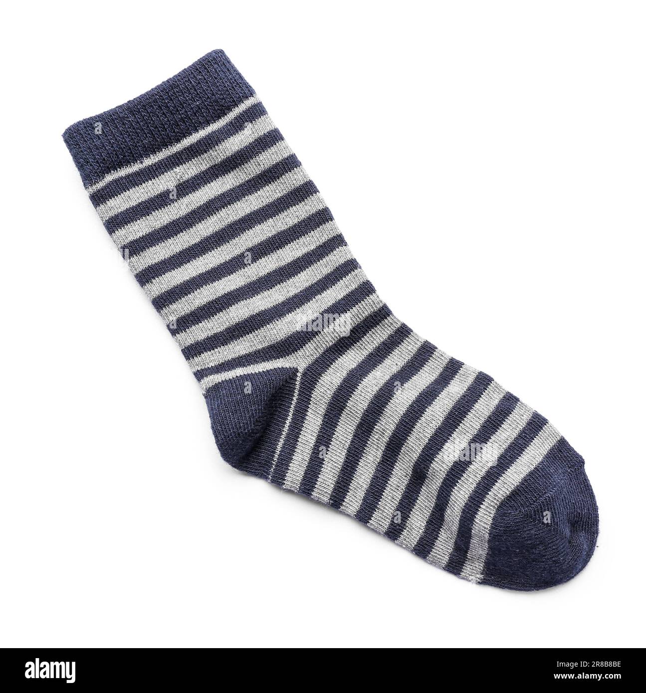 Striped sock isolated on white background Stock Photo - Alamy