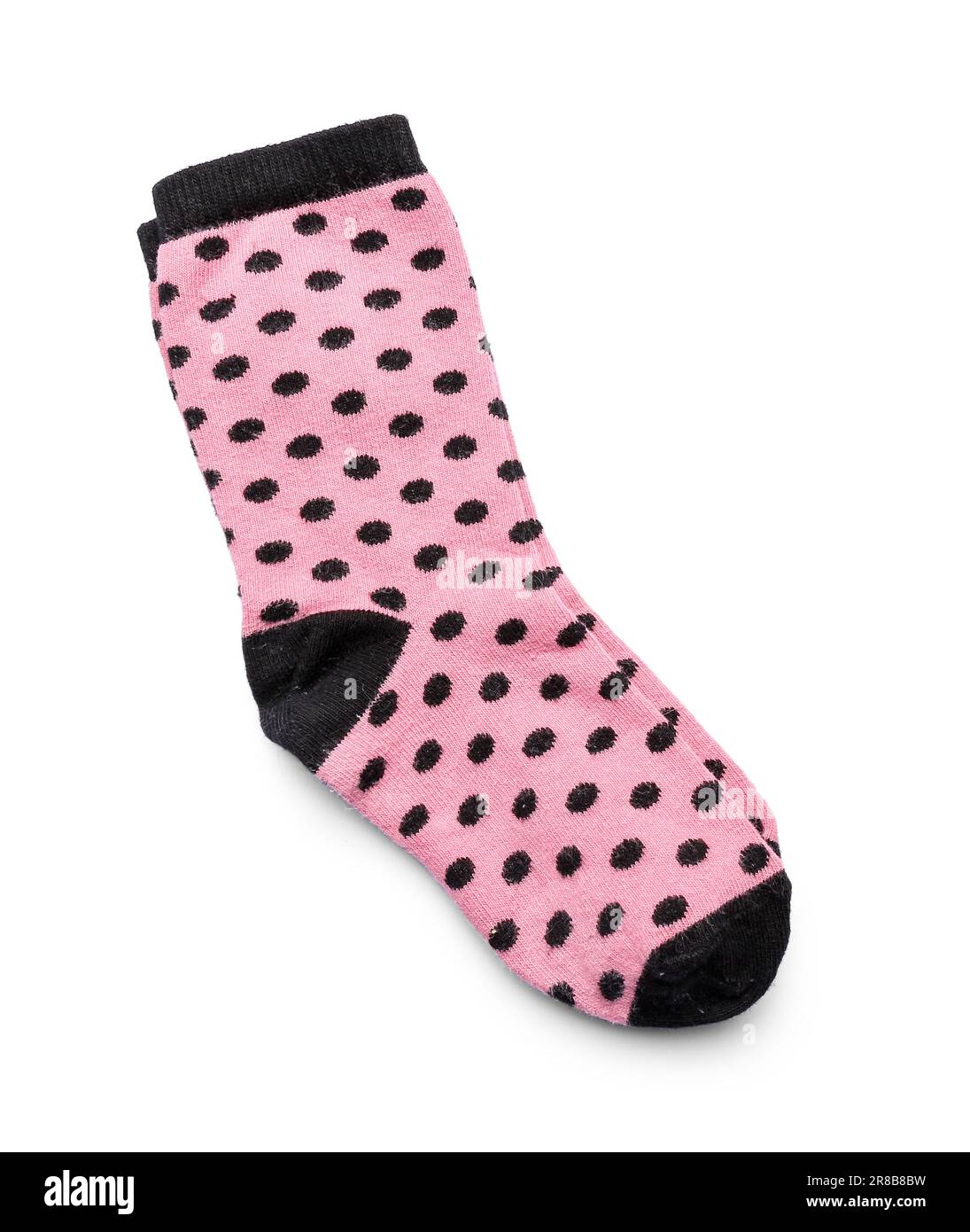 Pink cotton sock on white background Stock Photo - Alamy