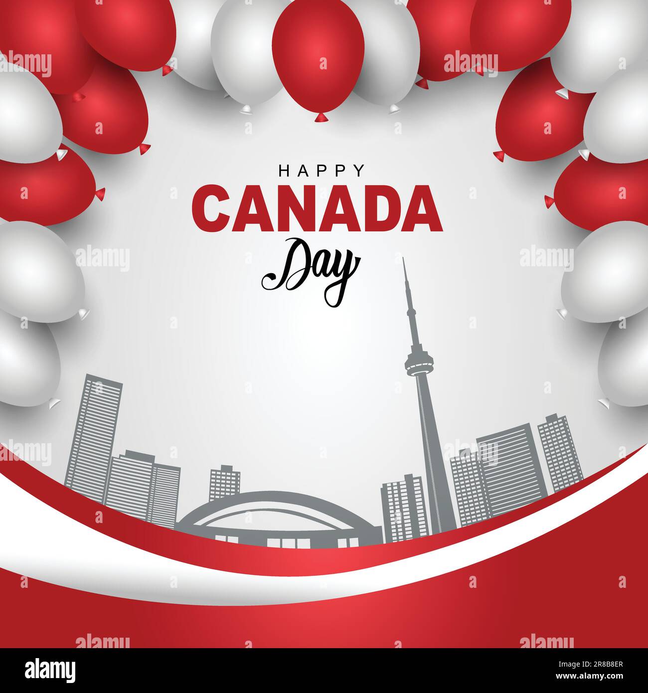 happy Canada day. abstract vector illustration flag and balloons ...