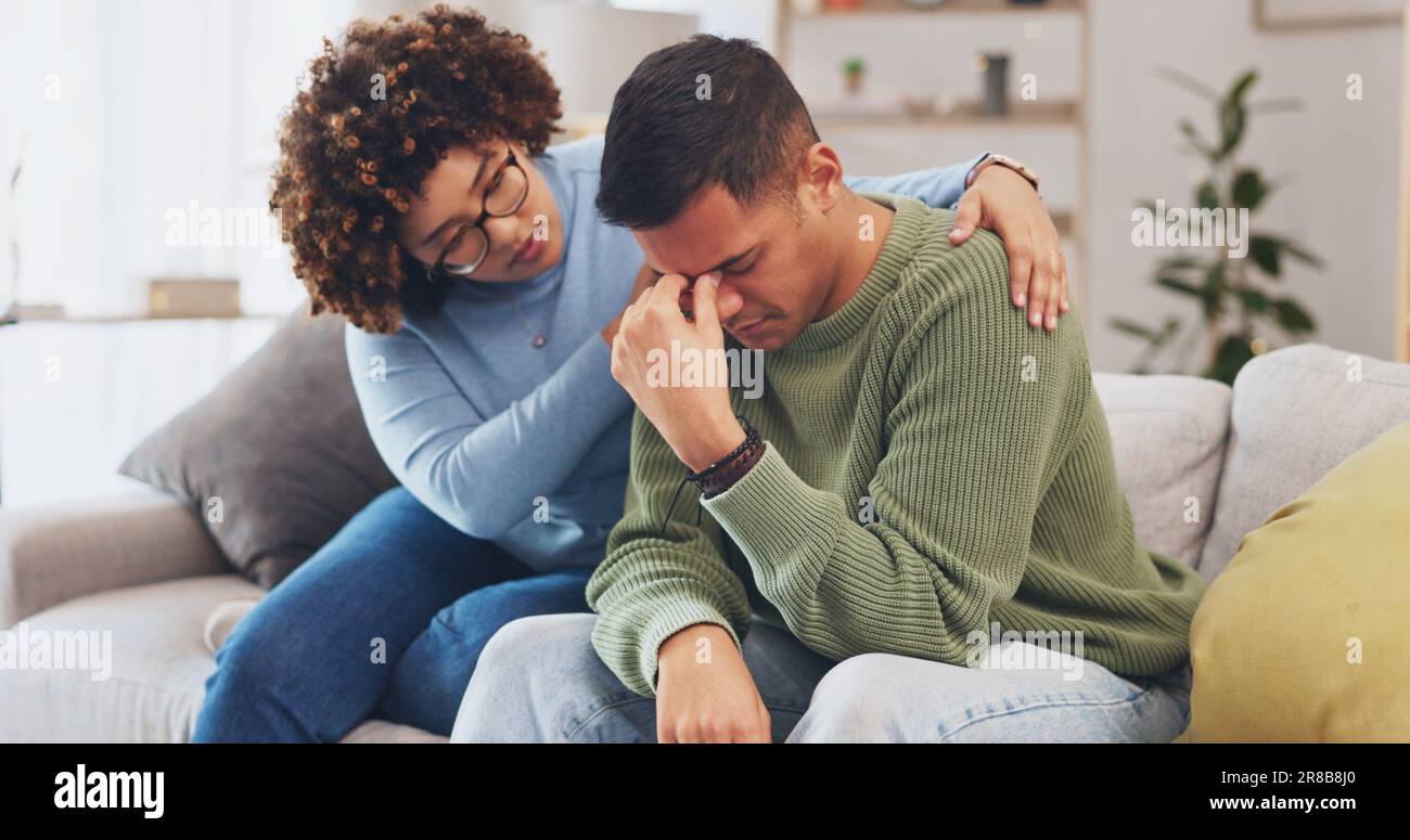 Grief, loss with mental health and sad, stress and people in ...