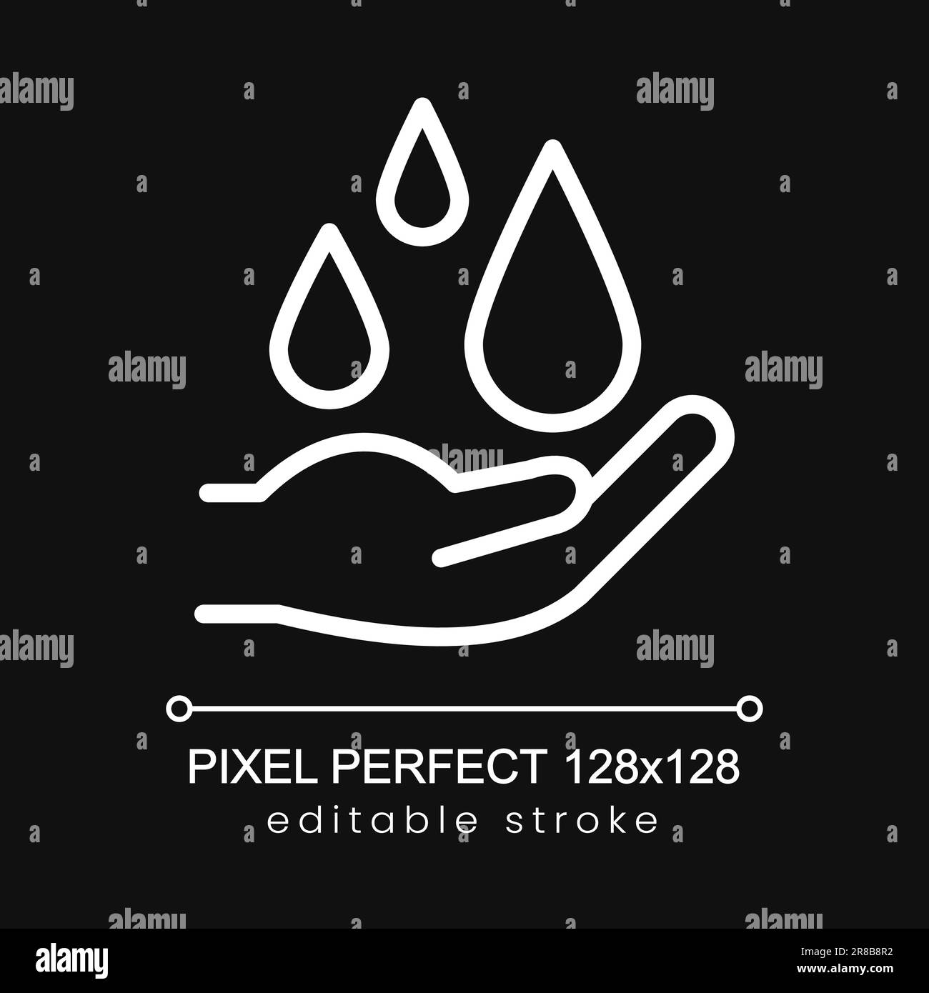 Water resources pixel perfect white linear icon for dark theme Stock ...