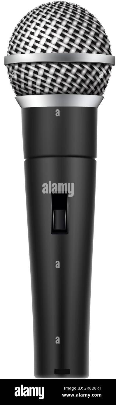 3d realistic vector icon. Music sound concept. Modern style microphone ...