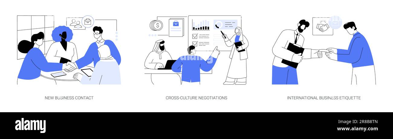 Business meeting at conference abstract concept vector illustrations ...