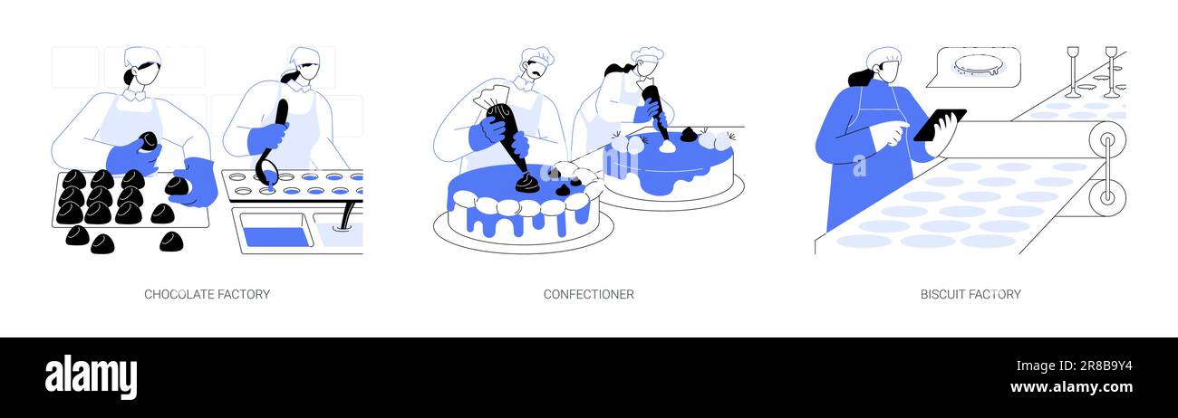 Chocolate making abstract concept vector illustrations Stock Vector ...