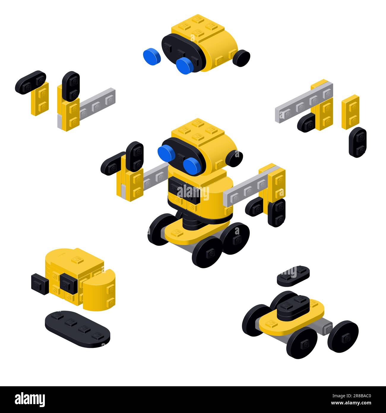 Yellow black blocks animation Cut Out Stock Images & Pictures - Alamy