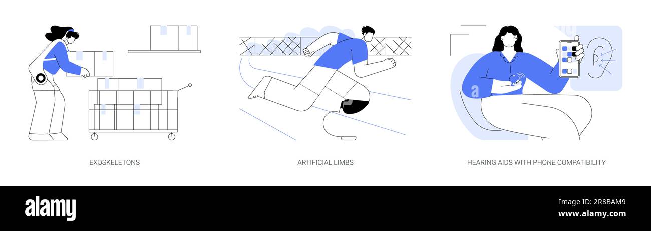 Human augmentation abstract concept vector illustrations Stock Vector ...