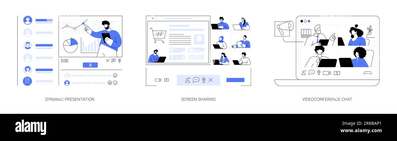 Meeting management abstract concept vector illustrations Stock Vector ...