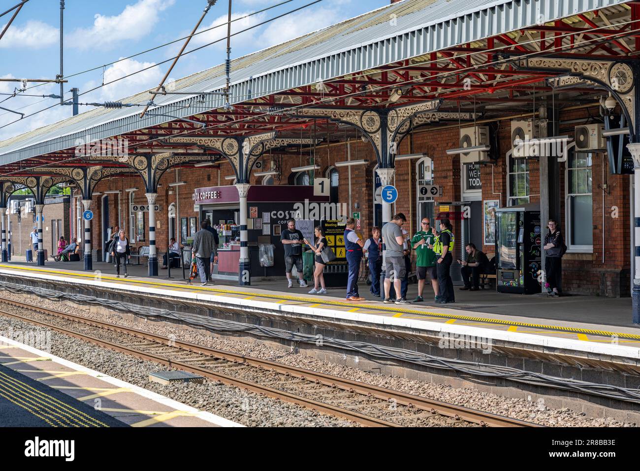 Grantham Train Station – Passengers and travellers waiting on the ...