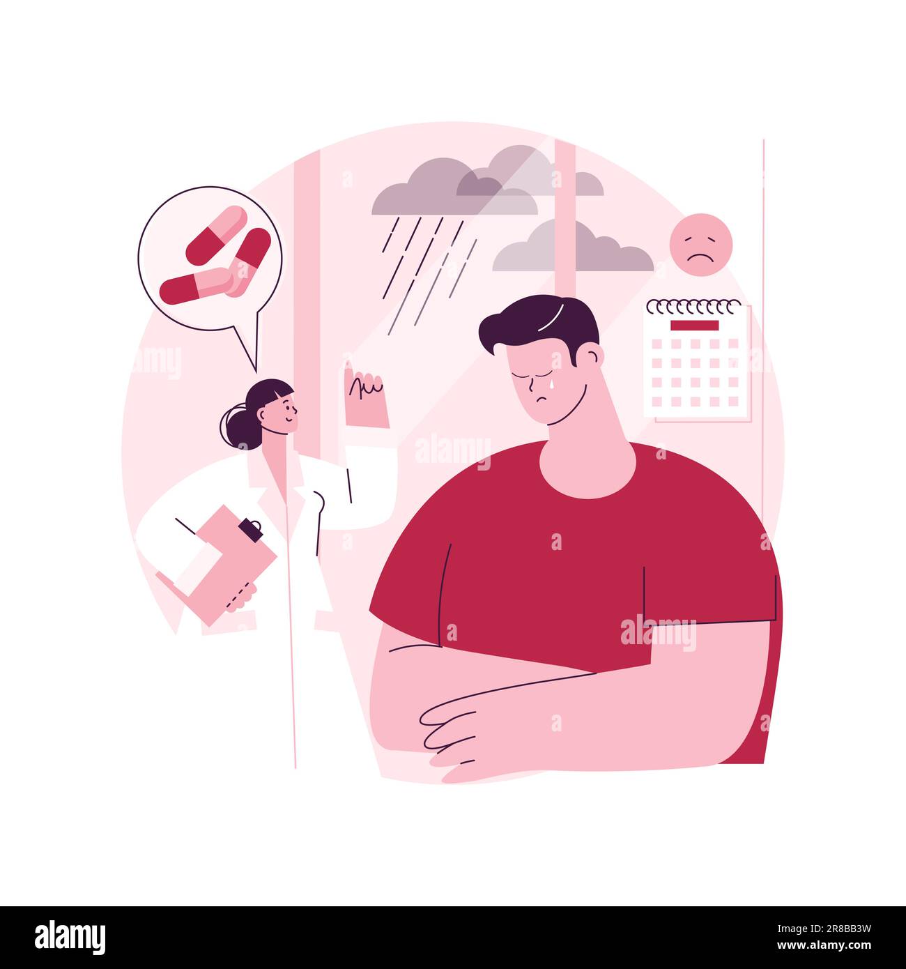 Seasonal affective disorder treatment abstract concept vector ...
