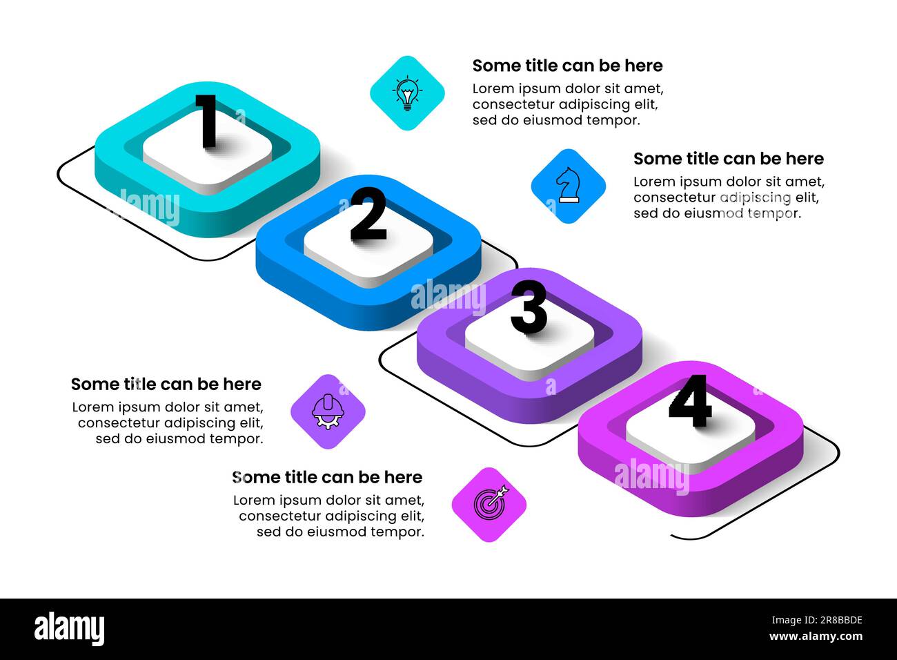 Infographic template with icons and 4 options or steps. Isometric Line. Can be used for workflow ...