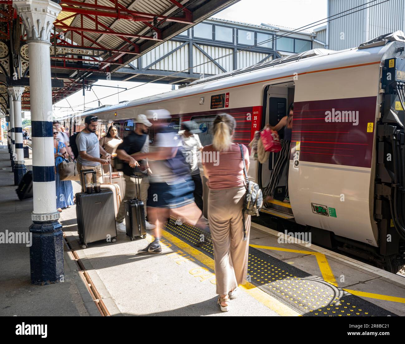 Grantham Train Station – Passengers boarding a London North Eastern ...